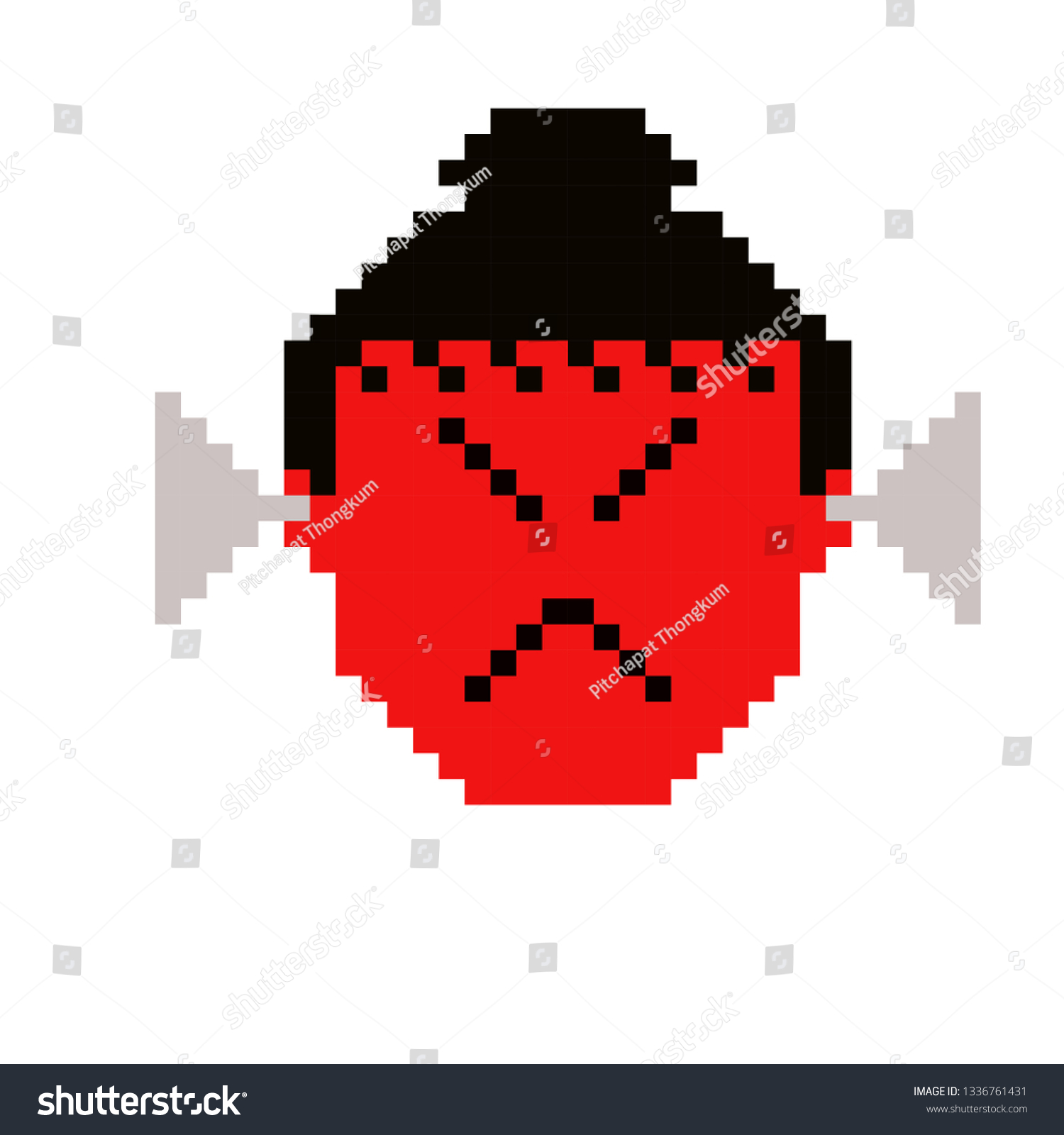 Pixel Art Angry 스톡 벡터(로열티 프리) 1336761431 | Shutterstock