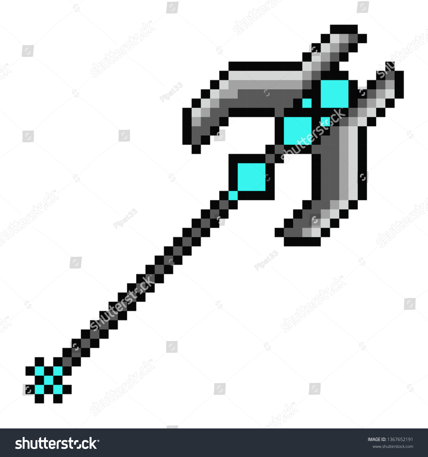 Pixel Art Ax Stock Vector (Royalty Free) 1367652191