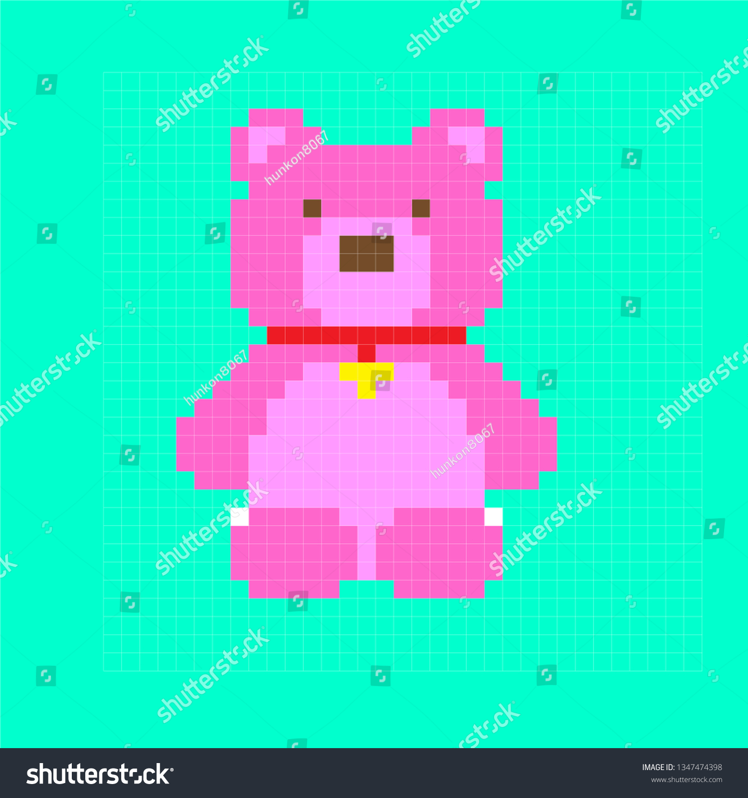 Pixel Art Bear Stock Vector (Royalty Free) 1347474398 | Shutterstock