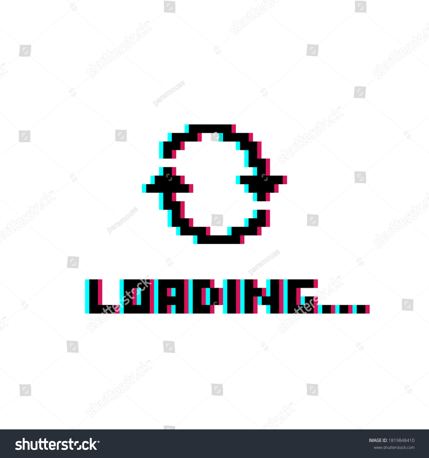 Pixel Art 8bit Circle Loading Icon Stock Vector (Royalty Free) 1819848410