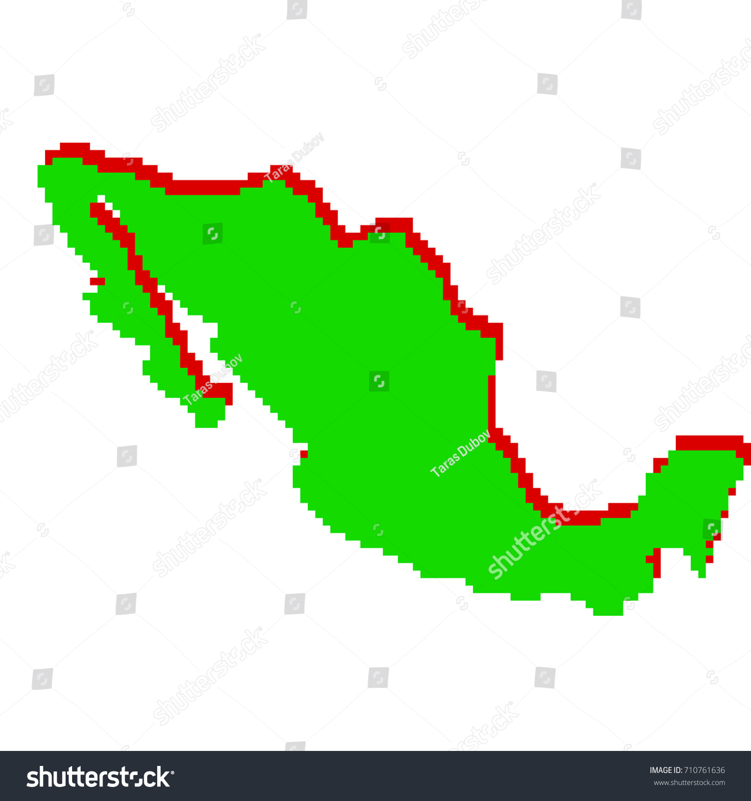 Pixel Art 8 Bit Map Mexico Stock Vector (Royalty Free) 710761636