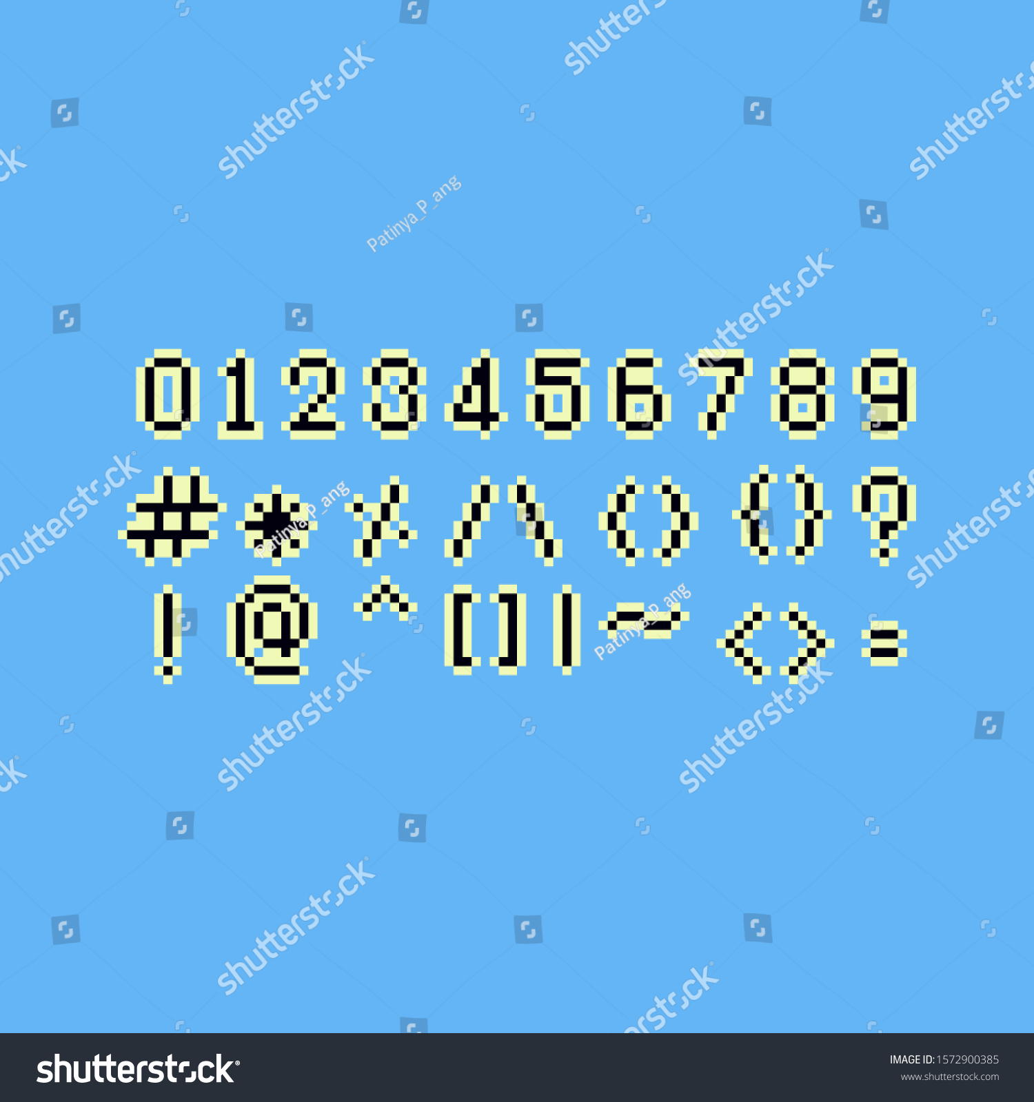 Pixel Art 8bit Number Icon Set 스톡 벡터(로열티 프리) 1572900385 | Shutterstock