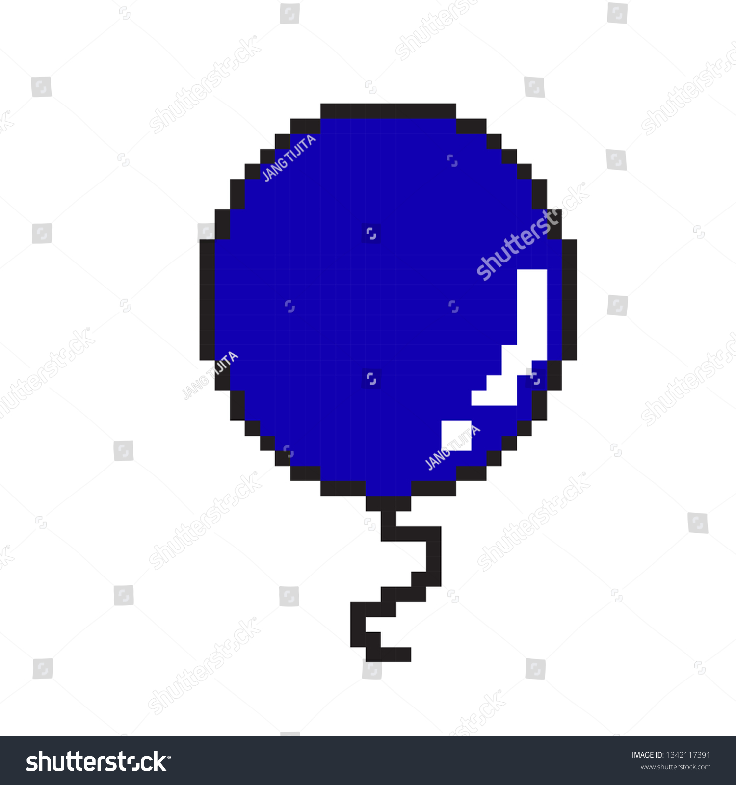 Pixel Art Blue Balloons Stock Vector (Royalty Free) 1342117391 ...
