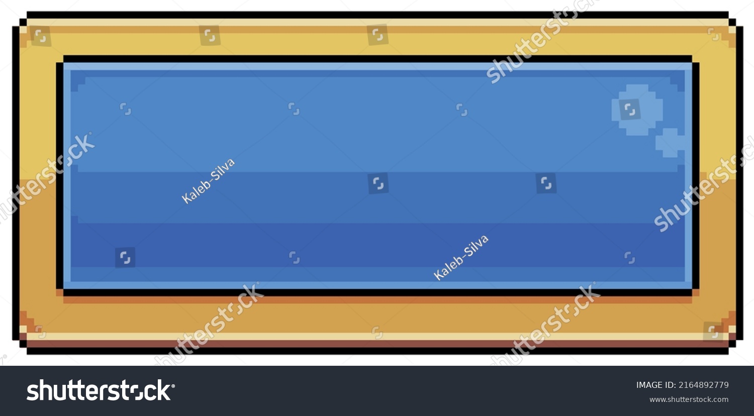 Pixel Art Blue Rectangular Button App Stock Vector (Royalty Free ...