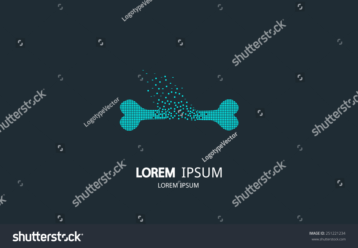 Pixel Art Bone Logo Vector Logotype: vector de stock (libre de regalías ...