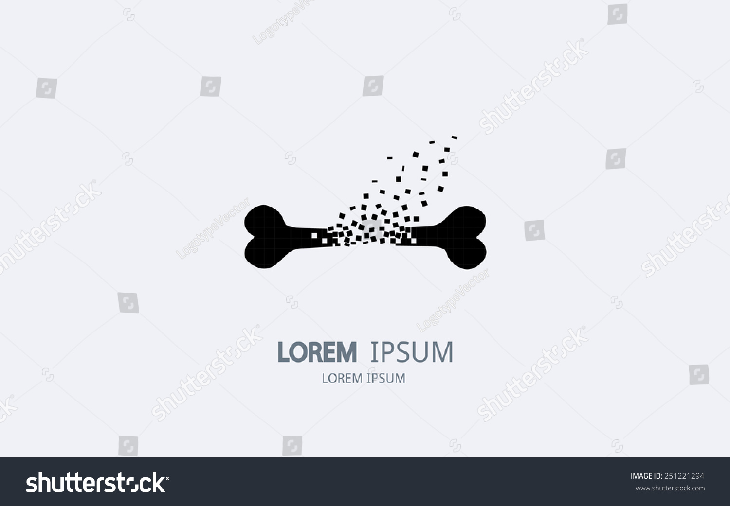 Pixel Art Bone Logo Vector Logotype Stock Vector (Royalty Free) 251221294