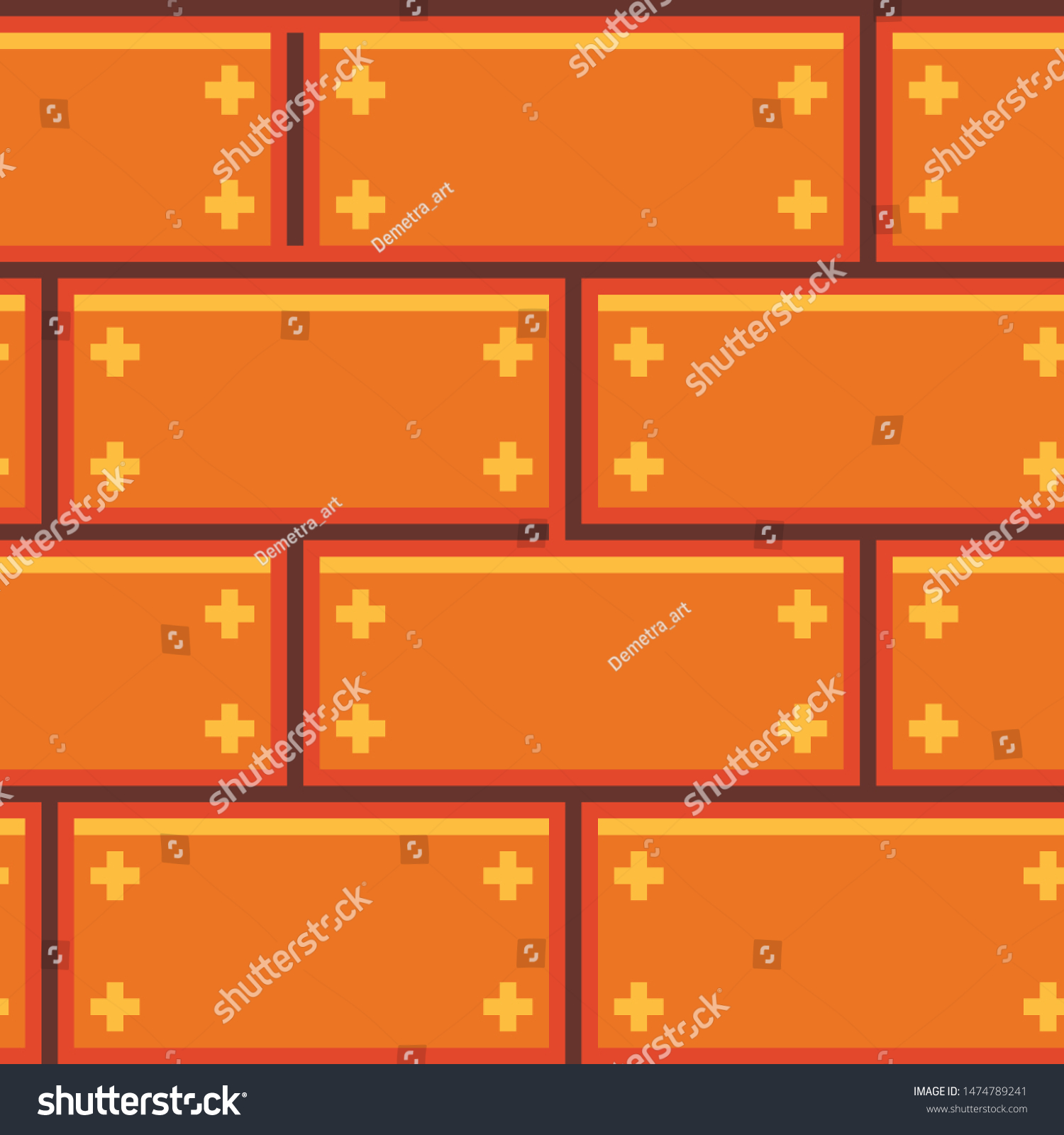 Pixel Art Brick Texture Pattern Game Stock Vector (Royalty Free ...