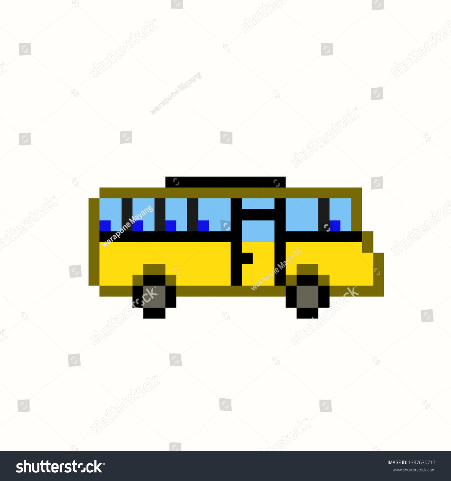 Pixel Art Bus 库存矢量图（免版税）1337630717 | Shutterstock