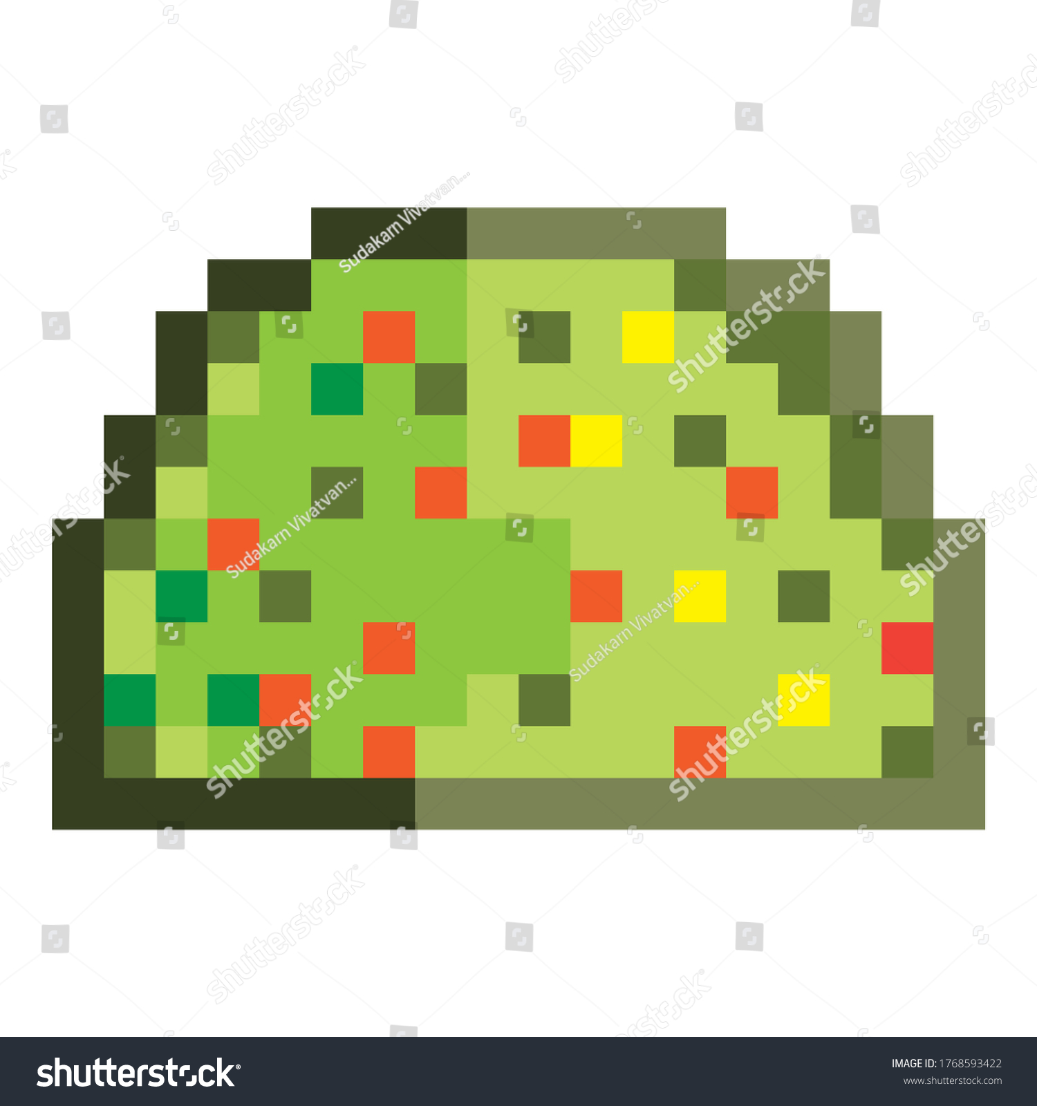 Pixel Art Bushes Nature Elements Vector Stock Vector (Royalty Free ...