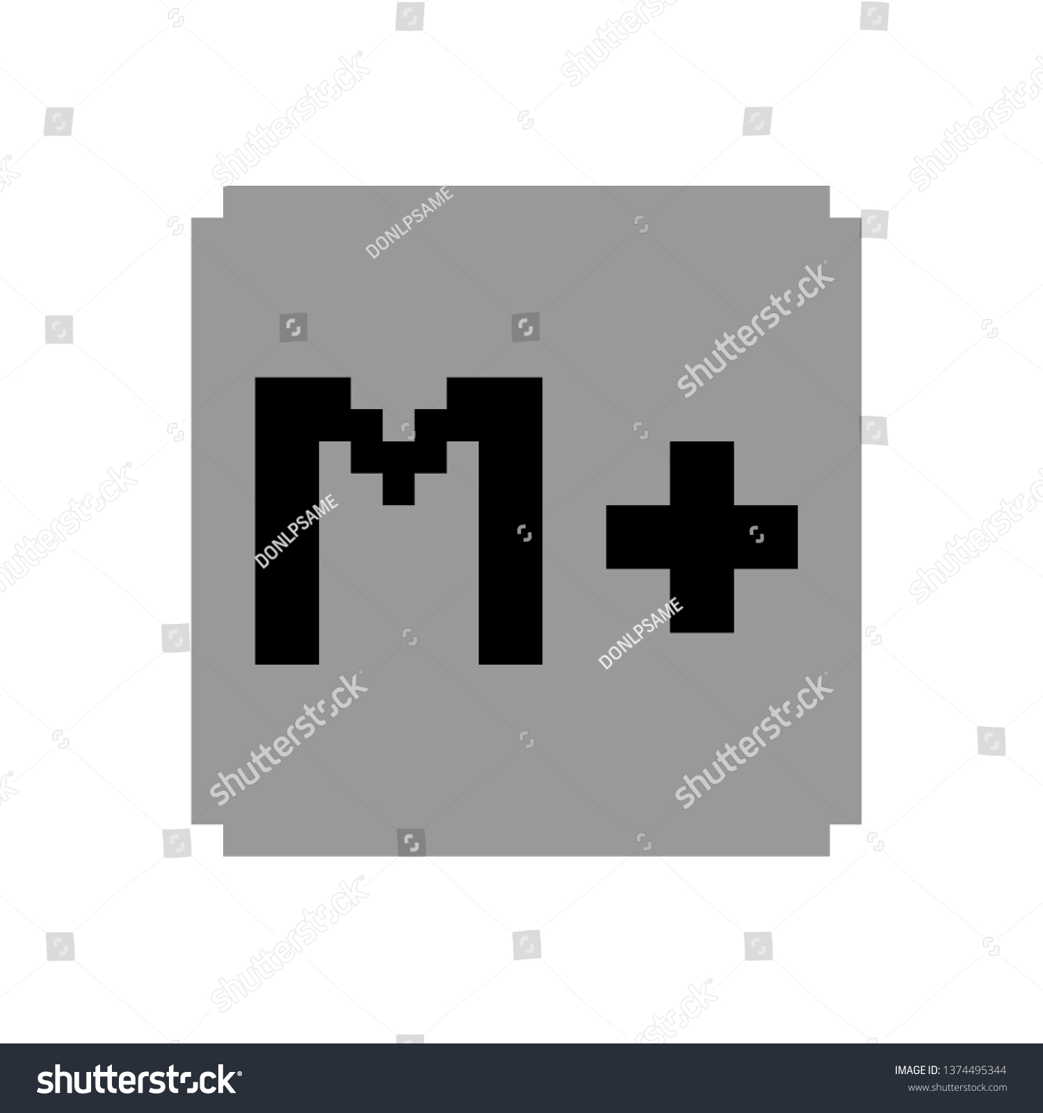 Pixel Art Button Calculator Memory Gray Stock Vector (Royalty Free ...
