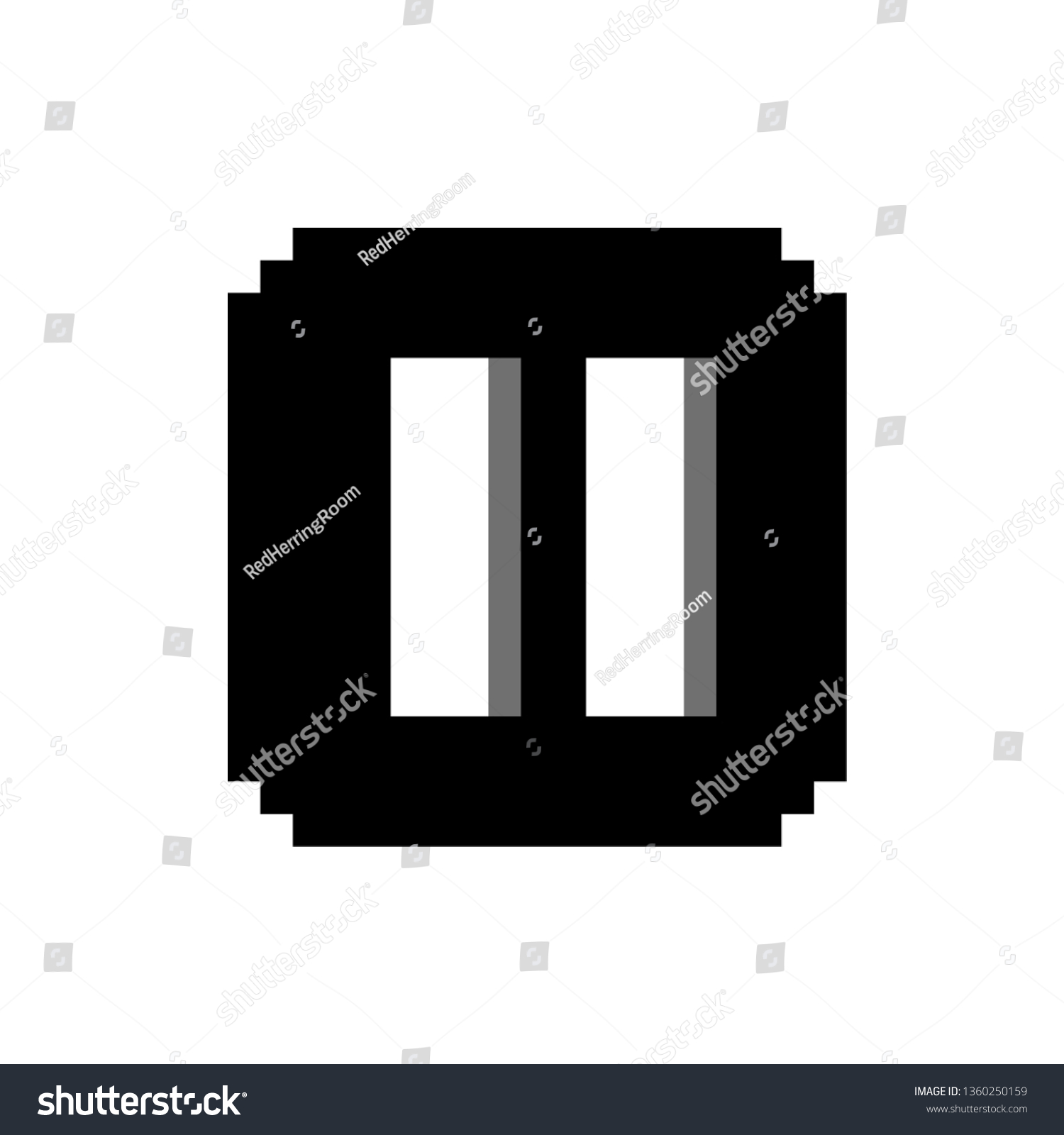 Pixel Art Button Stop White Black: เวกเตอร์สต็อก (ปลอดค่าลิขสิทธิ์ ...