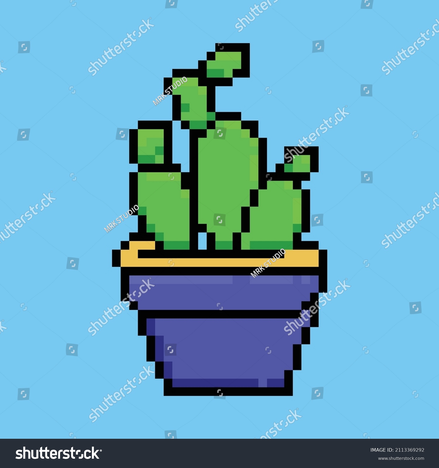 Pixel Art Cactus Design Vector Isolated Stock Vector (Royalty Free ...