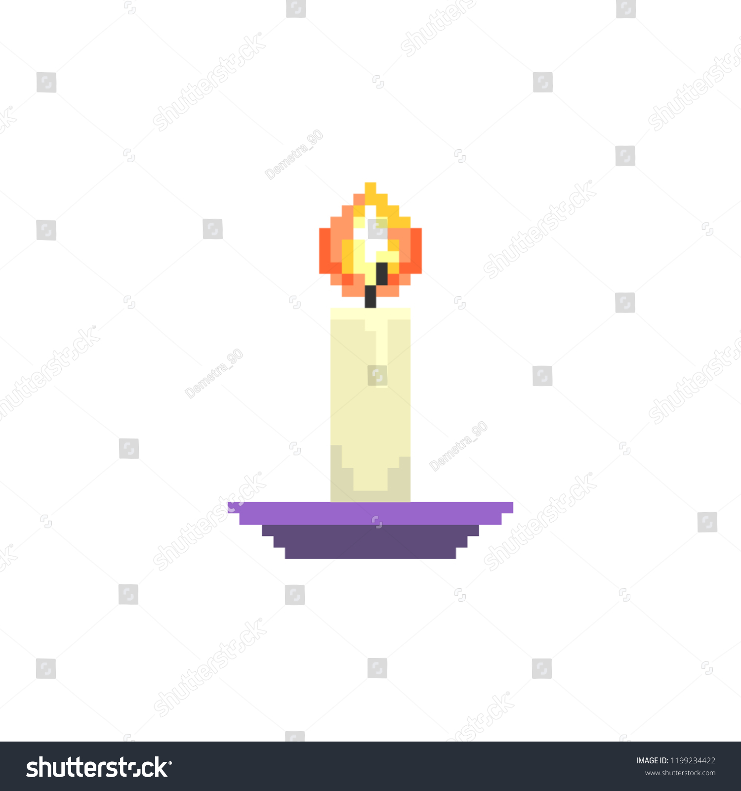Pixel Art Candle Vector Icon Stock Vector (Royalty Free) 1199234422