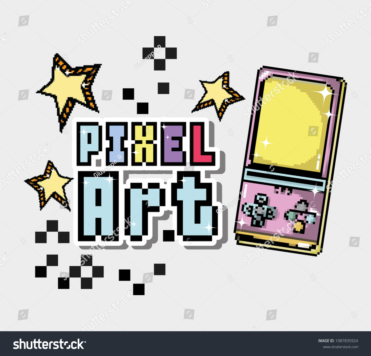 Pixel Art Cartoon: เวกเตอร์สต็อก (ปลอดค่าลิขสิทธิ์) 1087835924 ...