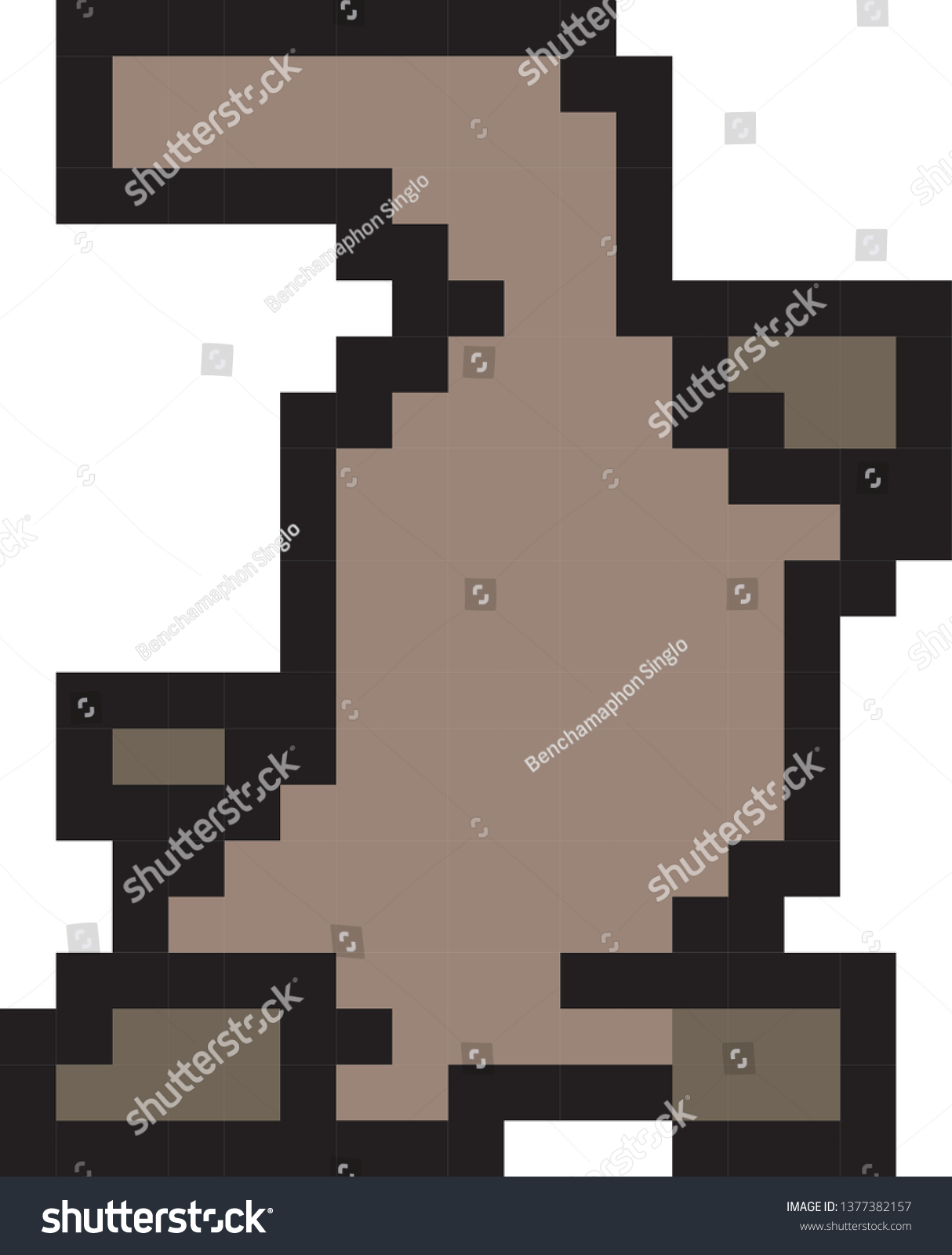 Pixel Art Cartoon Stock Vector (Royalty Free) 1377382157