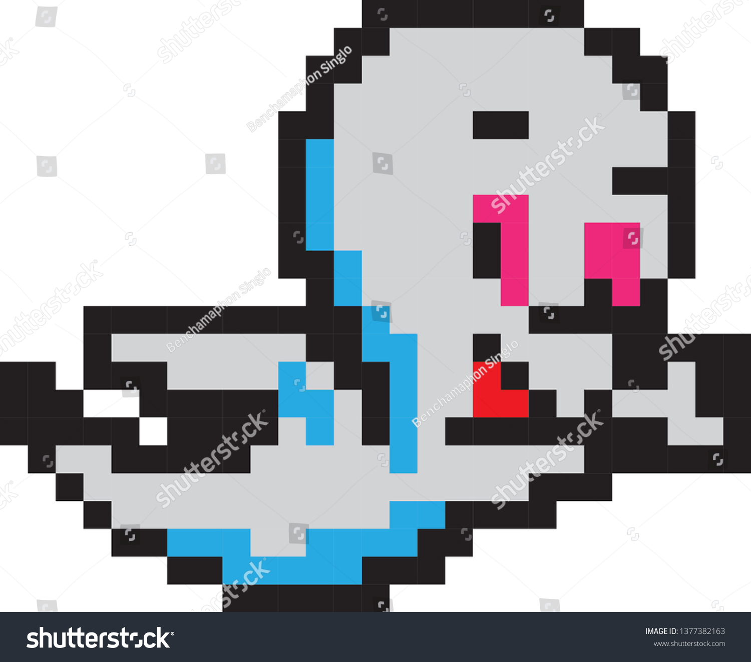 Pixel Art Cartoon: เวกเตอร์สต็อก (ปลอดค่าลิขสิทธิ์) 1377382163
