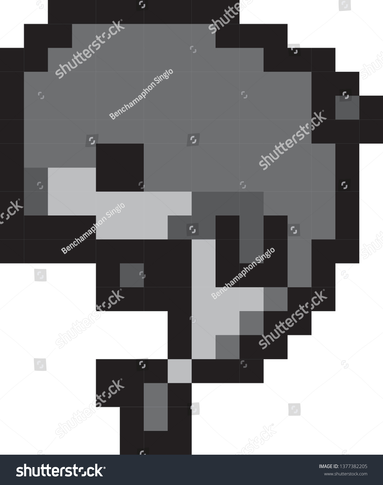Pixel Art Cartoon Stock Vector (Royalty Free) 1377382205