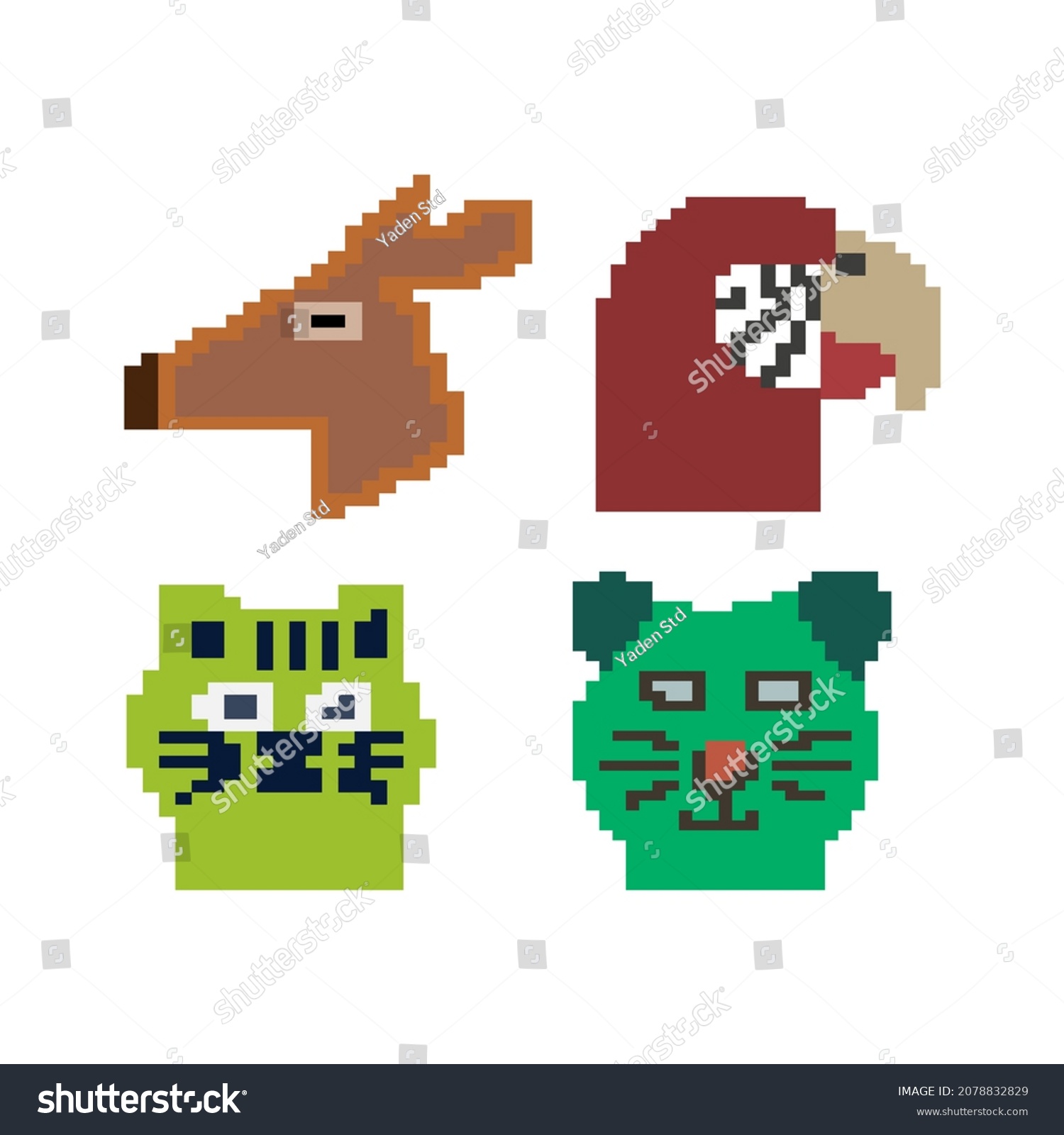 Pixel Art Cartoon Vector Illustration Stock Vector (Royalty Free ...
