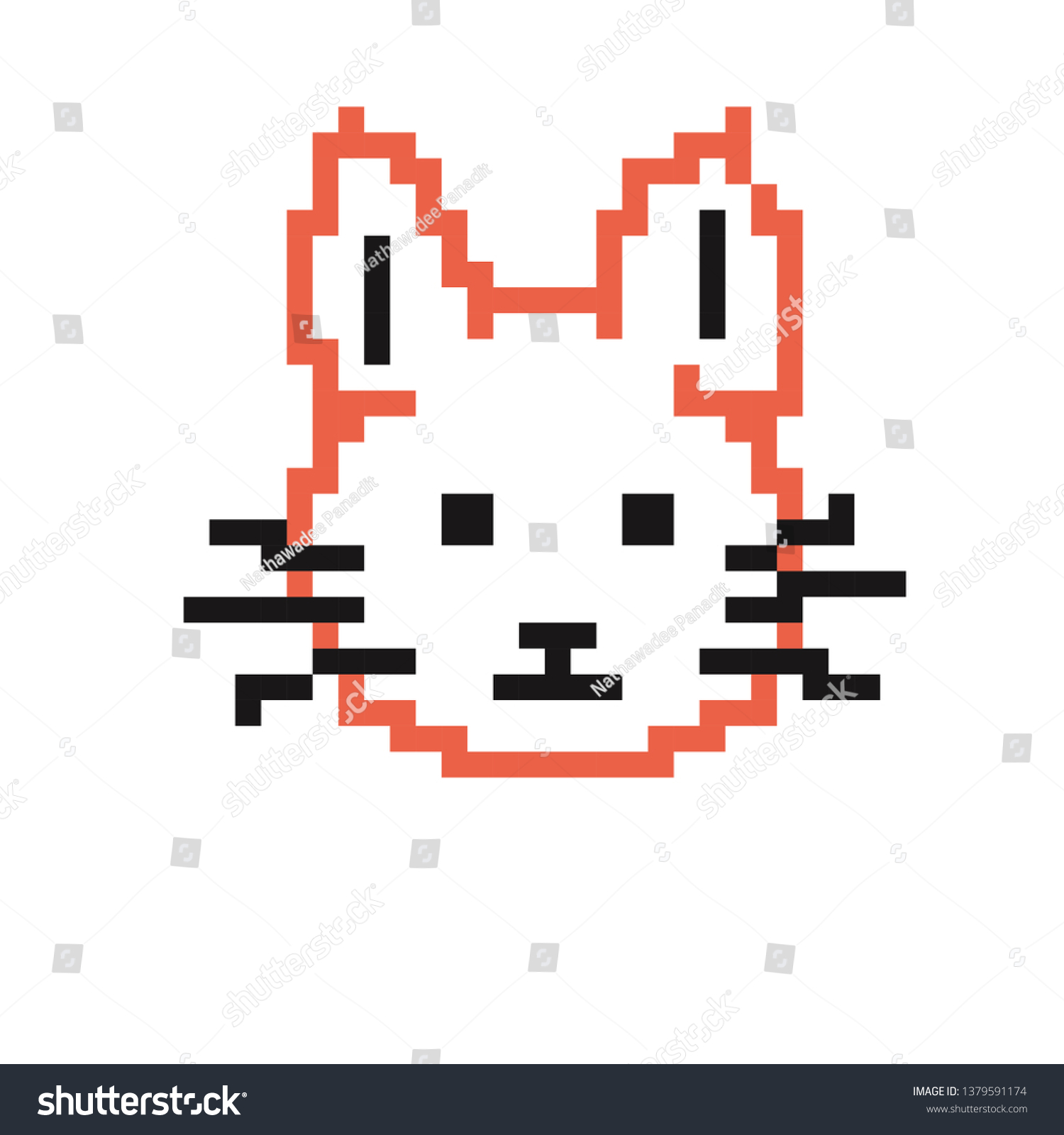 Pixel Art Cat Stock Vector (Royalty Free) 1379591174 | Shutterstock