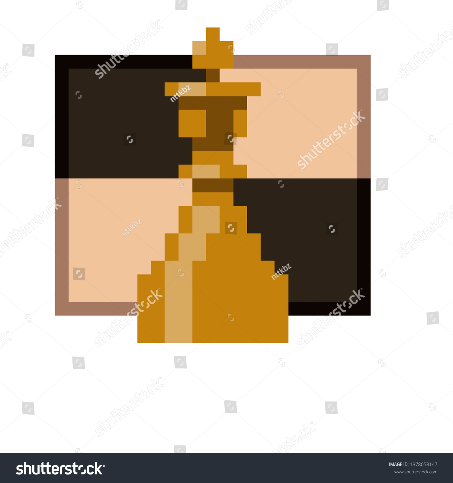 Pixel Art Chess: เวกเตอร์สต็อก (ปลอดค่าลิขสิทธิ์) 1378058147