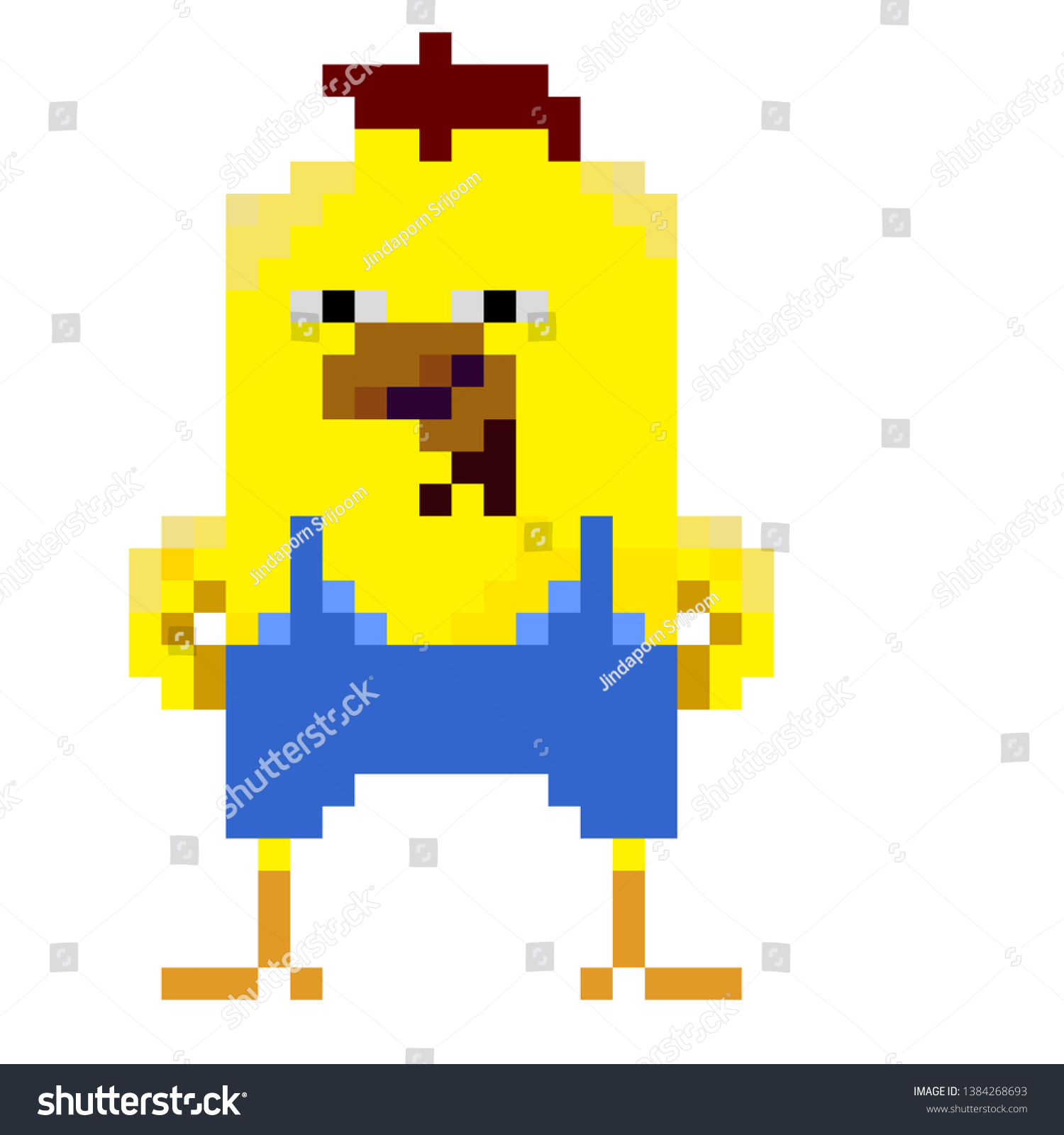 Pixel Art Chick Version Cartoon 库存矢量图（免版税）1384268693 | Shutterstock