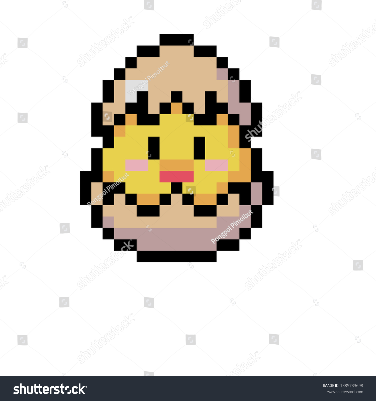 Pixel Art Chick Version Cartoon: Vector có sẵn (miễn phí bản quyền ...