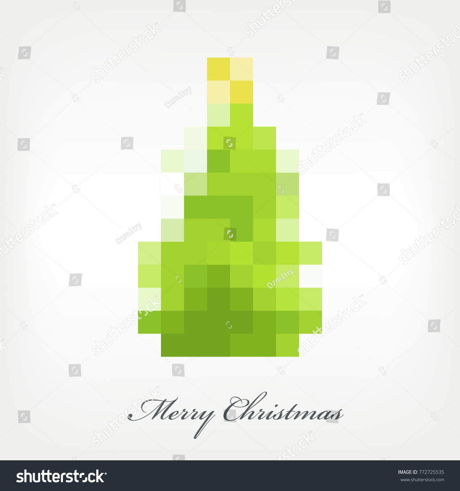 Pixel Art Christmas Tree Vector Illustration Stock Vector (Royalty Free ...