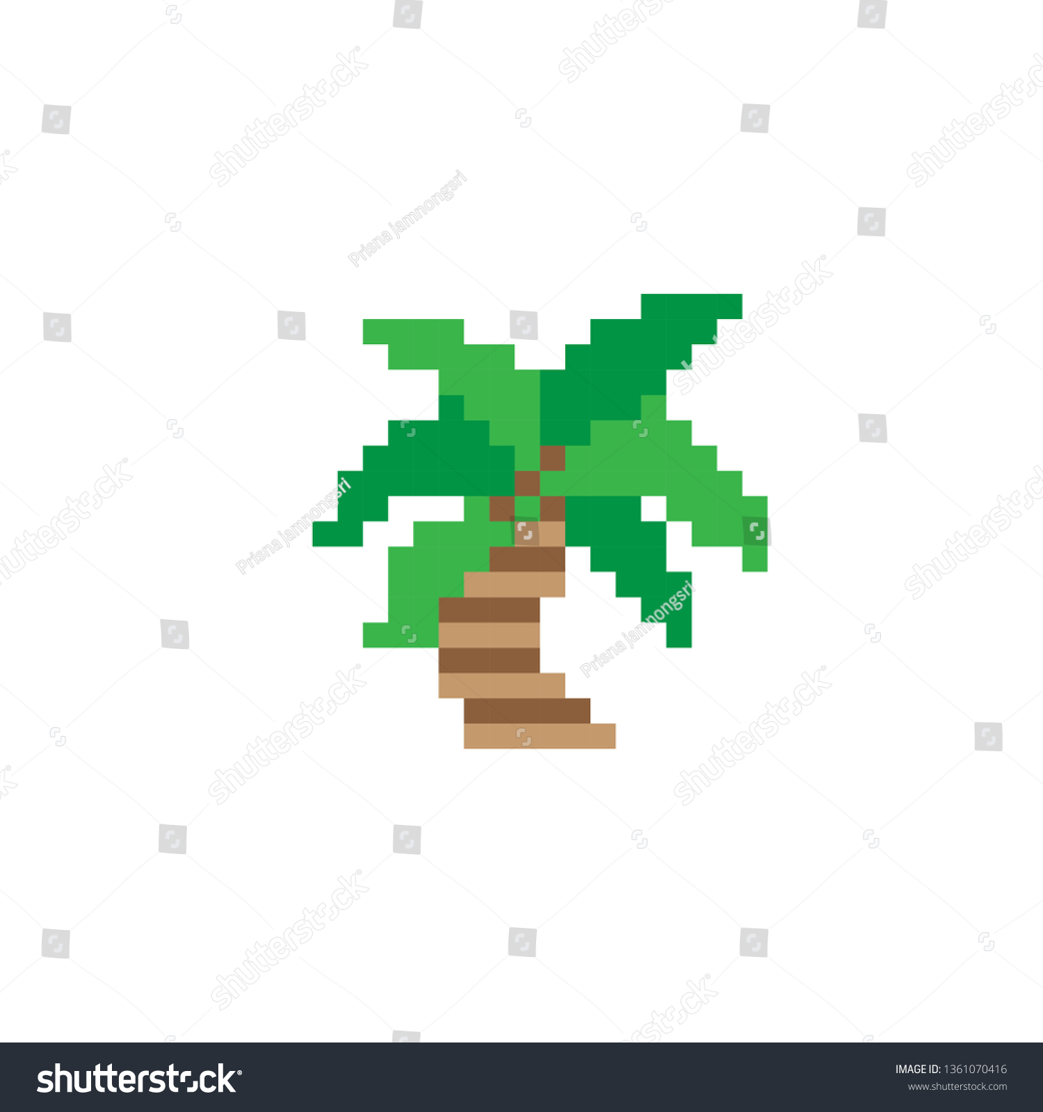Pixel Art Coconut Tree : image vectorielle de stock (libre de droits ...