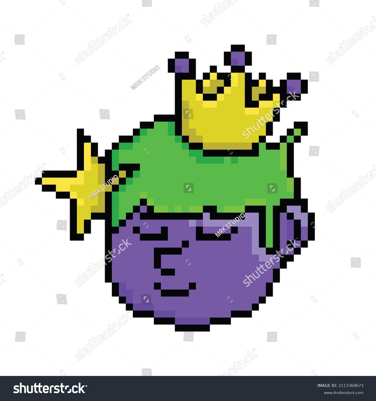 Pixel Art Creative King Design Isolated Stock Vector (Royalty Free ...