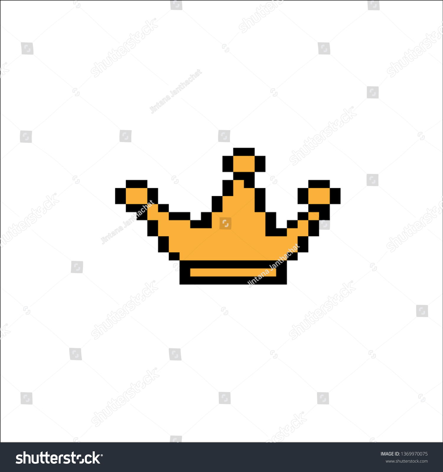 Pixel Art Crown Stock Vector (Royalty Free) 1369970075