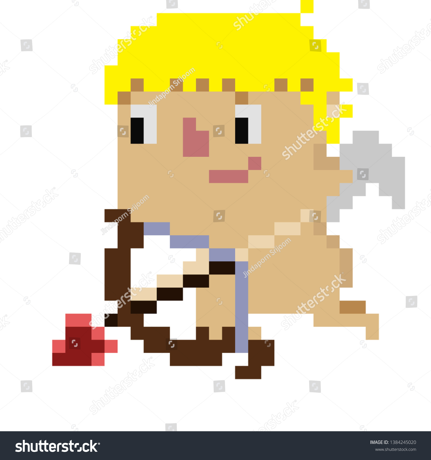 Pixel Art Cupid Version Cartoon: เวกเตอร์สต็อก (ปลอดค่าลิขสิทธิ์ ...