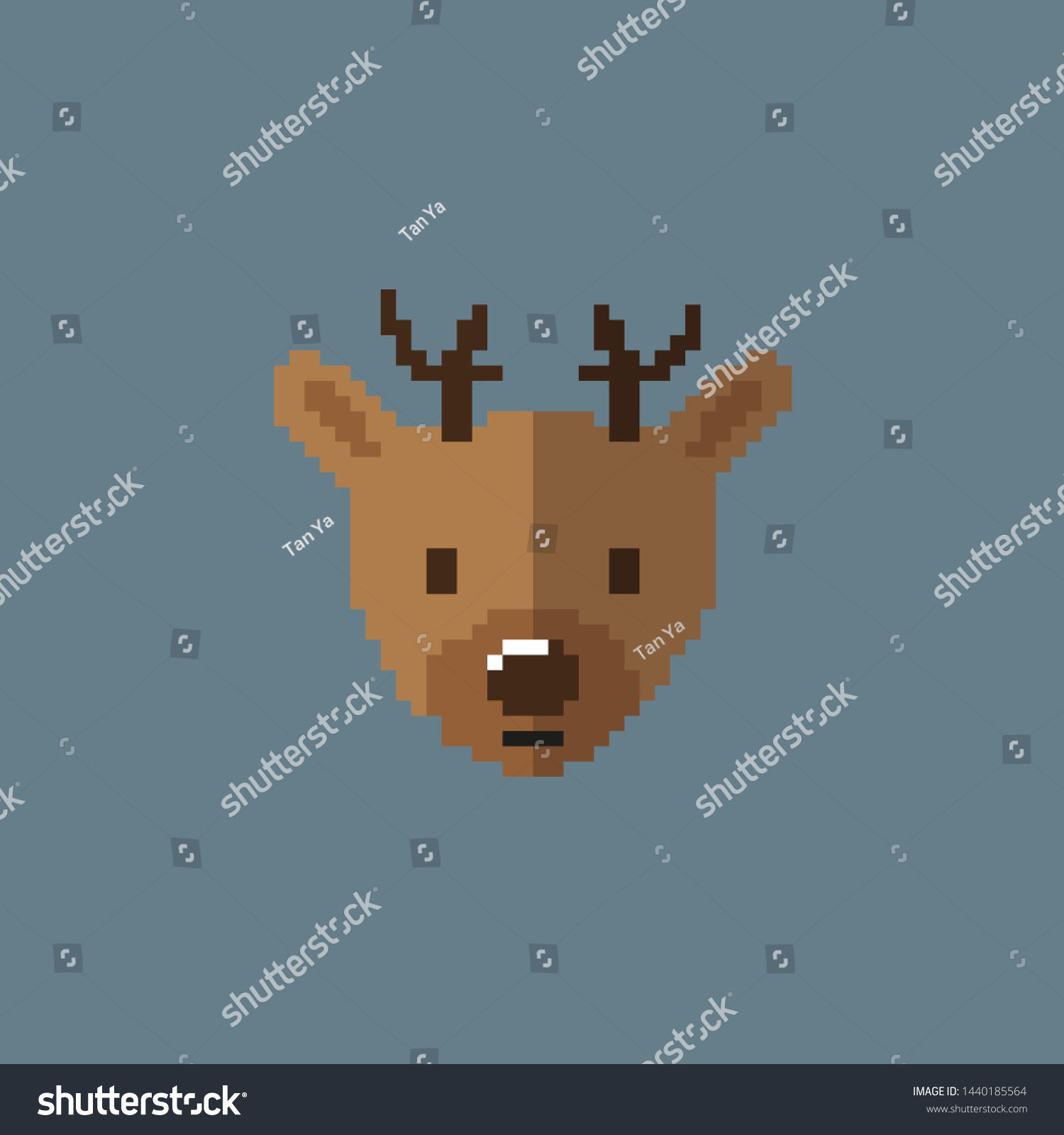 Pixel Art Cute Deer Vector Illustration Stock Vector (Royalty Free ...