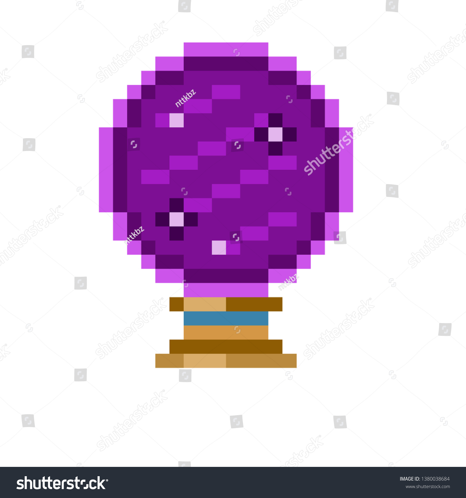 Pixel Art Cystal Ball Stock Vector (Royalty Free) 1380038684