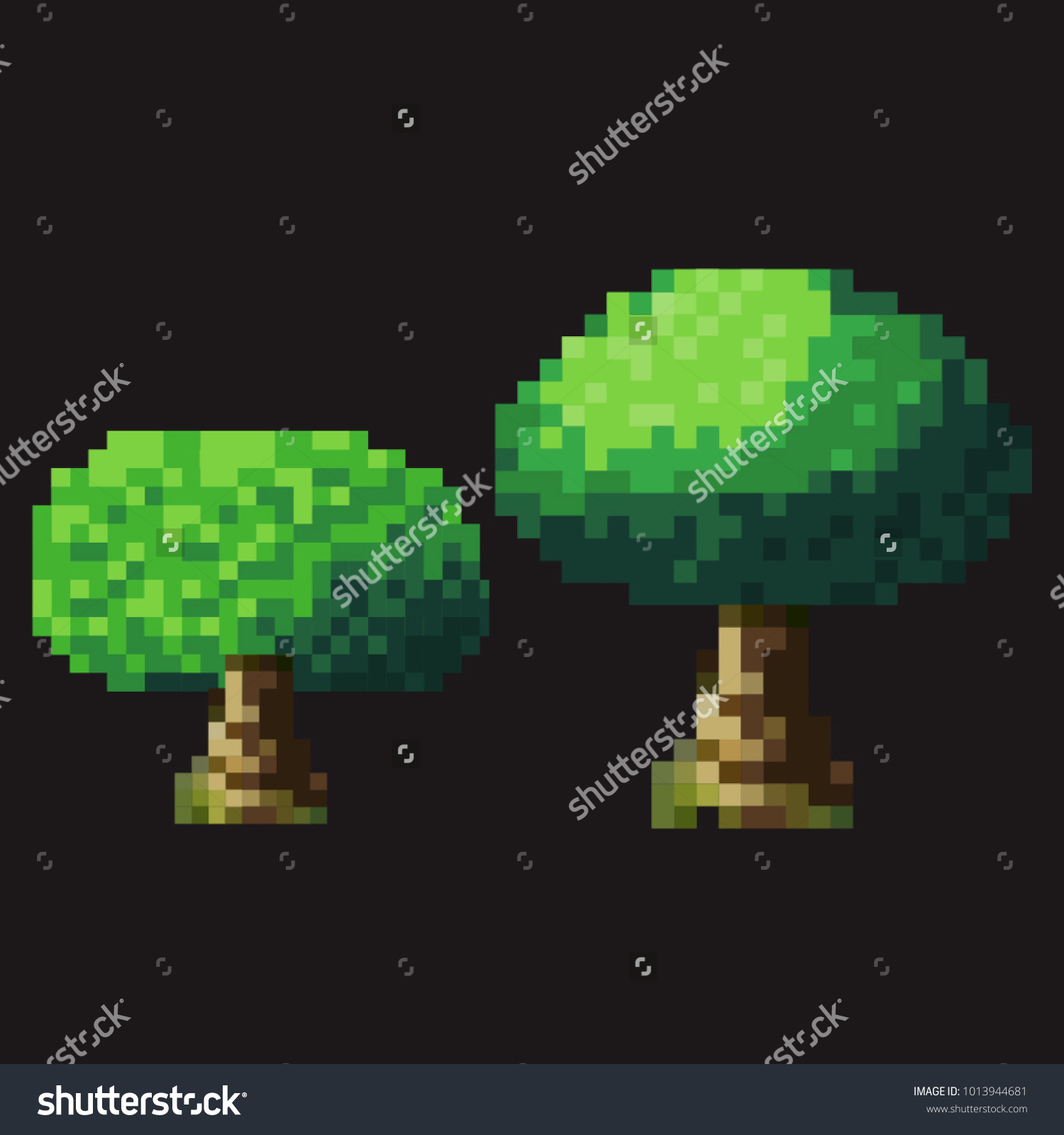「Pixel Art 2d Tree 8bit Mobile」のベクター画像素材（ロイヤリティフリー） 1013944681 ...