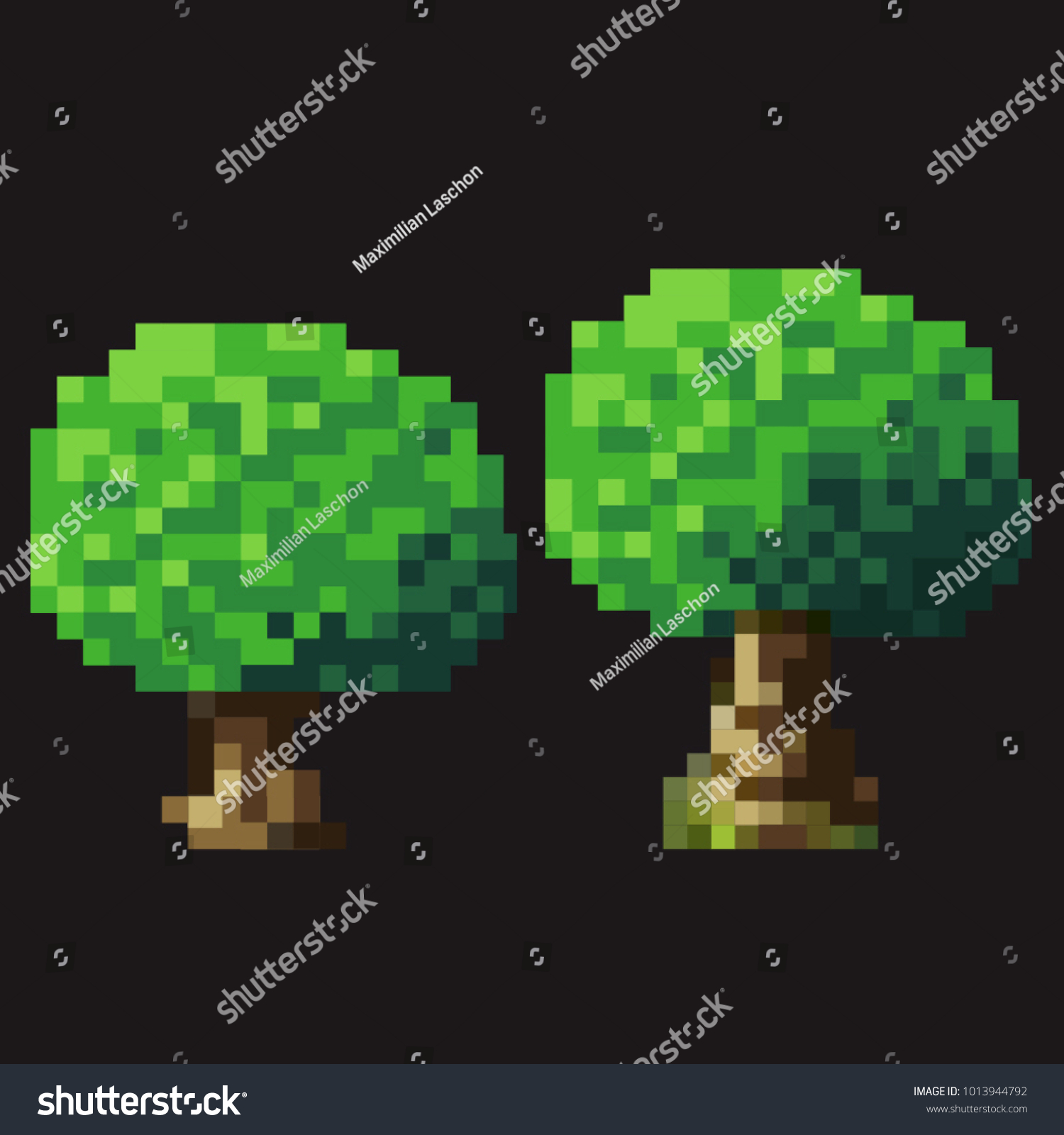 Pixel Art 2d Tree 8bit Mobile Stock Vector (Royalty Free) 1013944792 ...