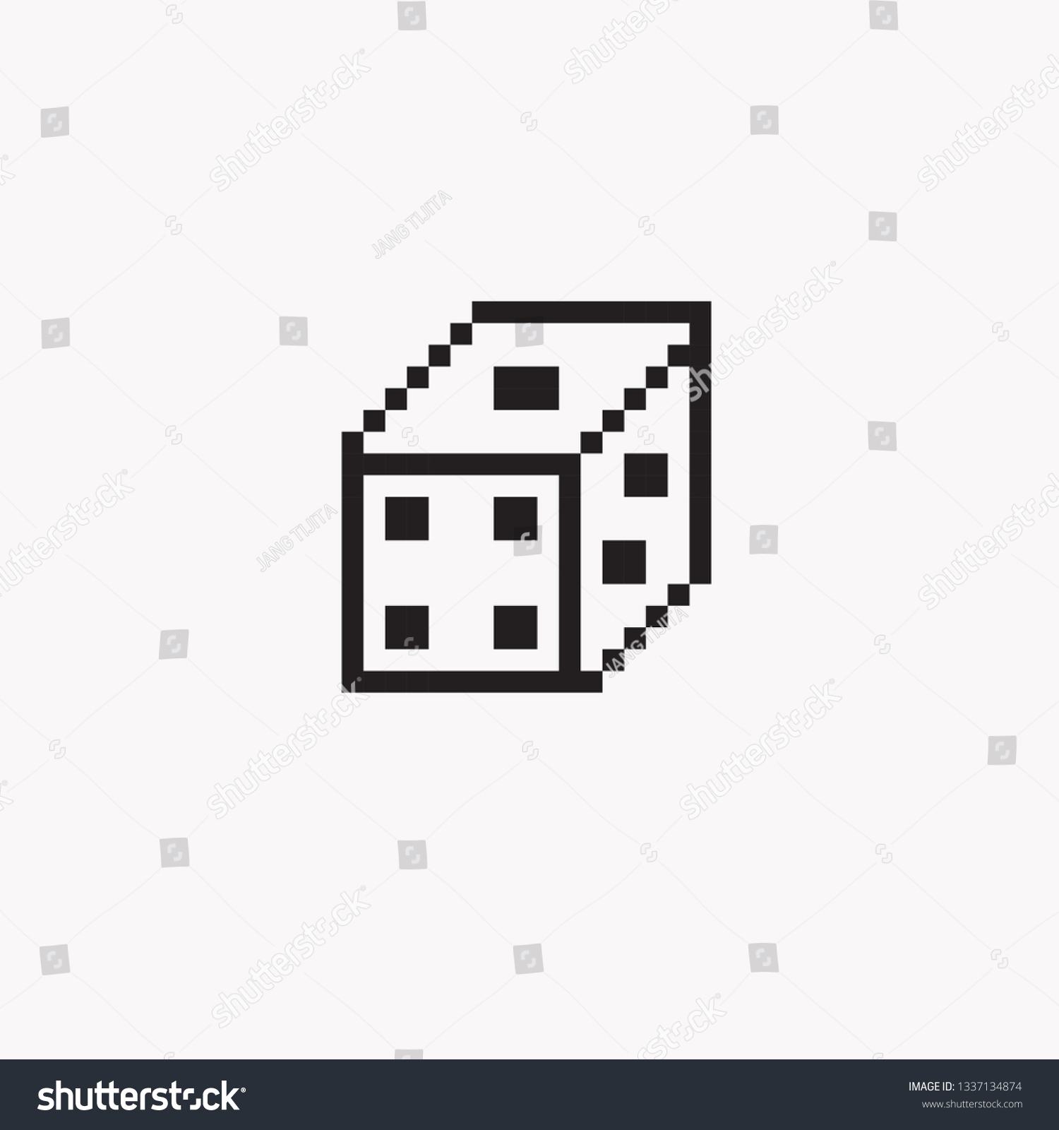 Pixel Art Dice Stock Vector (Royalty Free) 1337134874