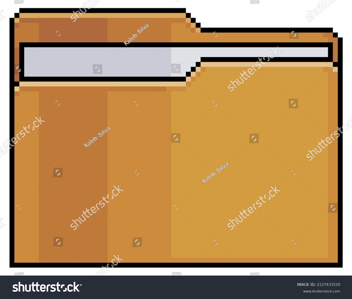 Pixel Art Document Folder Vector Icon Stock Vector (Royalty Free ...