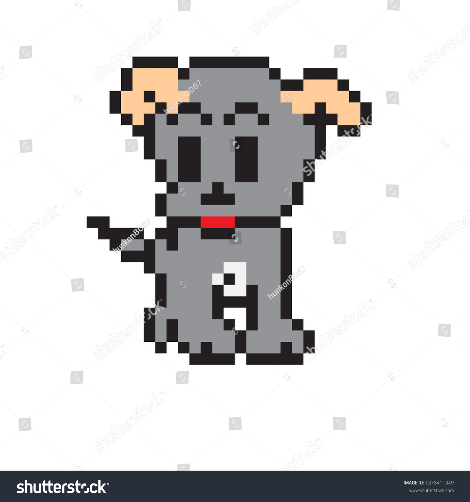 Pixel Art Dog Stock Vector (Royalty Free) 1378411349 | Shutterstock