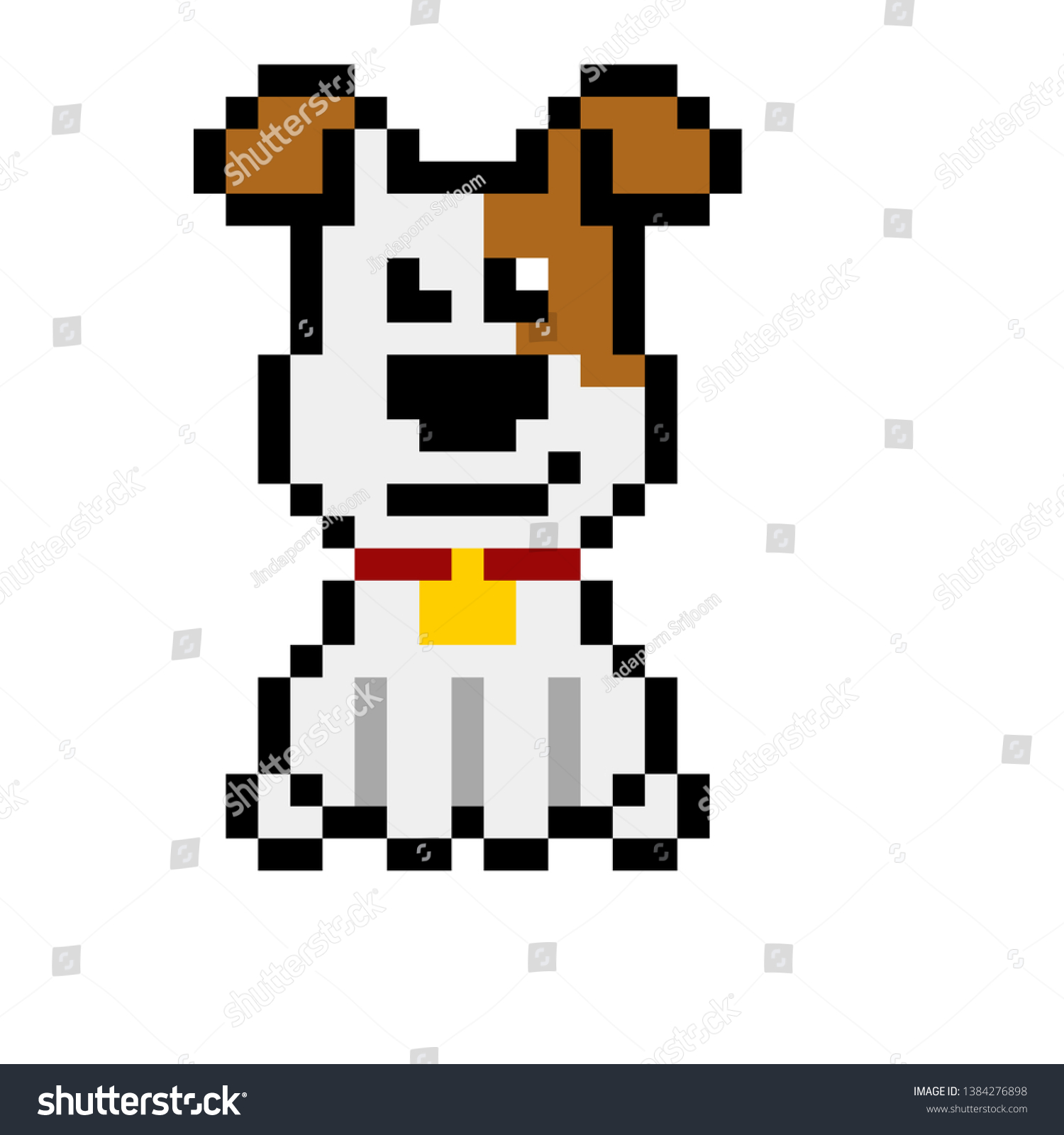 Pixel Art Dog Version Cartoon Three: เวกเตอร์สต็อก (ปลอดค่าลิขสิทธิ์ ...