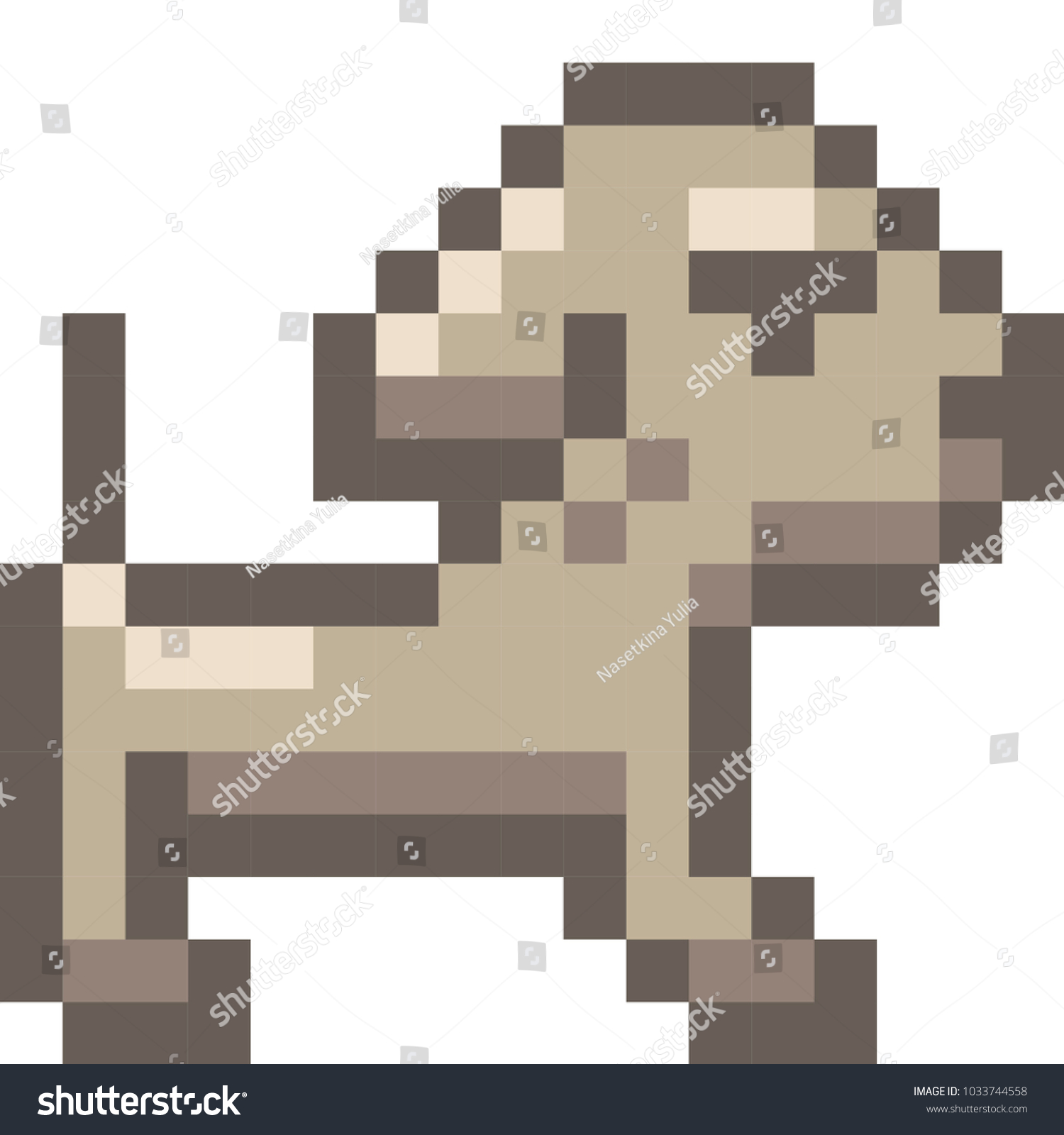 Pixel Art Dog 16x16 Pixels: เวกเตอร์สต็อก (ปลอดค่าลิขสิทธิ์) 1033744558