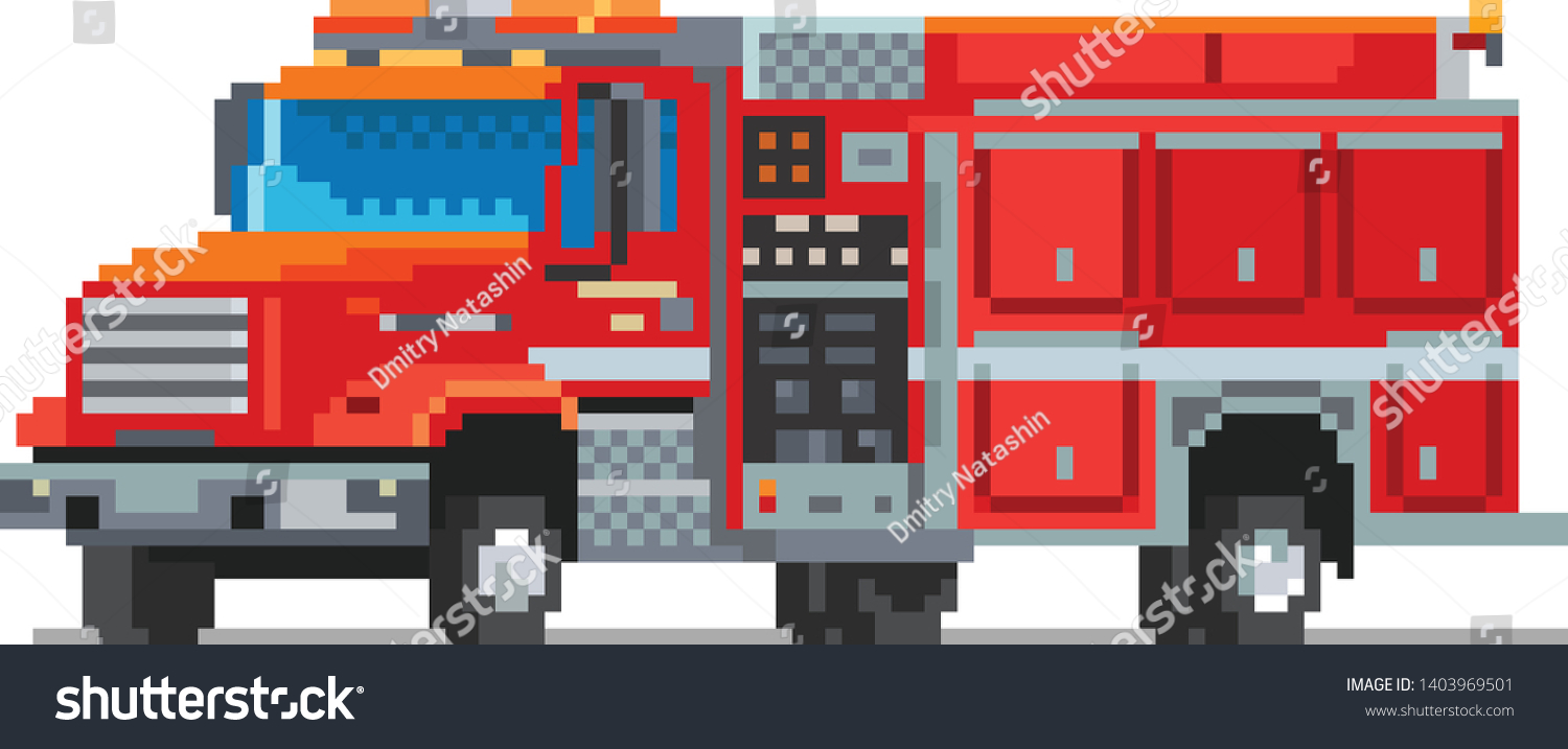 Pixel Art Fire Truck Vector Illustrator 库存矢量图（免版税）1403969501 | Shutterstock