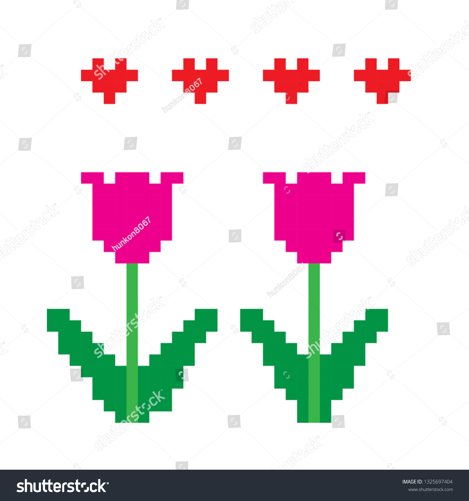 Pixel Art Flower Stock Vector (Royalty Free) 1325697404 | Shutterstock
