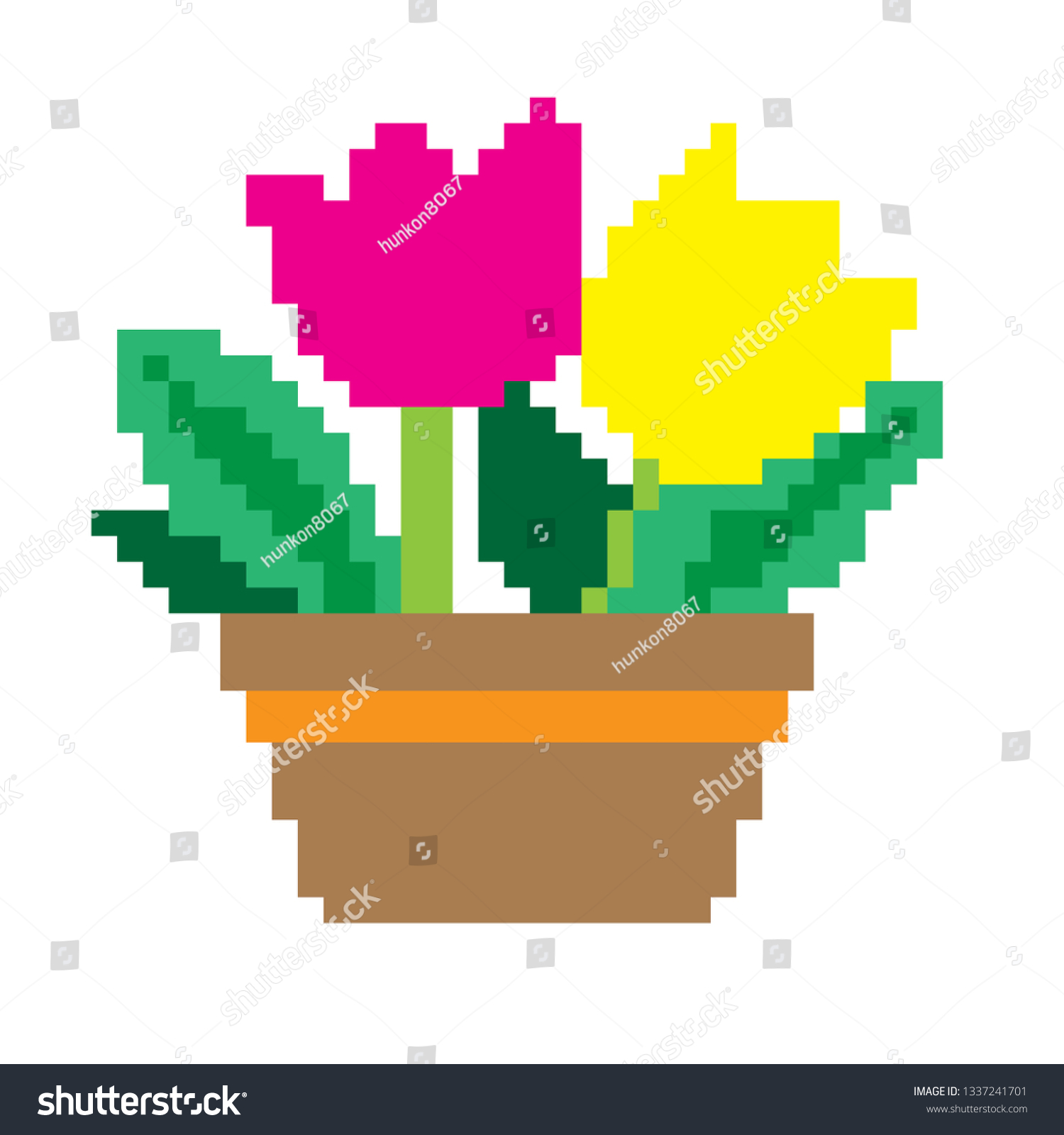 Pixel Art Flower3 Stock Vector (Royalty Free) 1337241701 | Shutterstock
