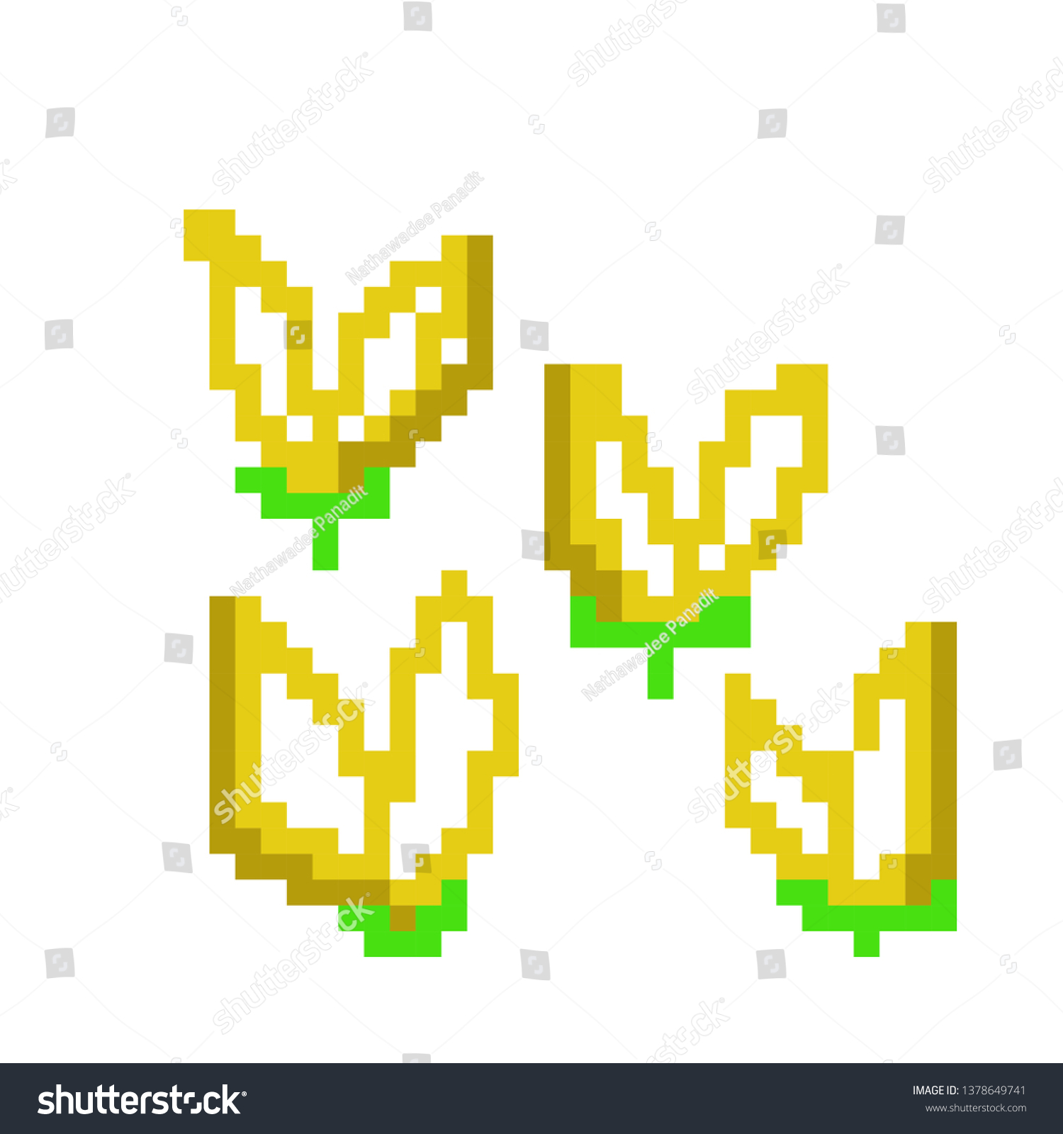 Pixel Art Flower1 Stock Vector (Royalty Free) 1378649741 | Shutterstock