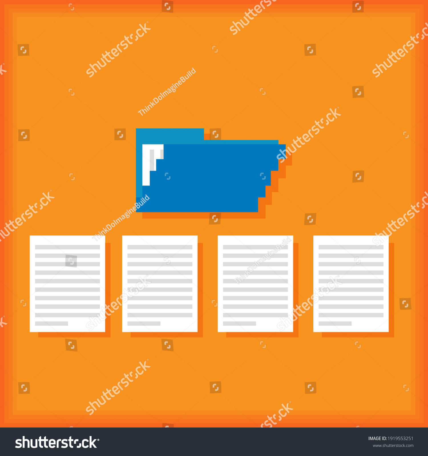 Pixel Art Folder Documents File Sorting Stock Vector (Royalty Free ...