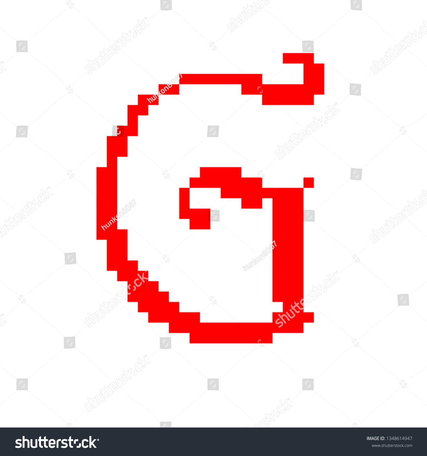 Pixel Art Font G: vector de stock (libre de regalías) 1348614947 ...