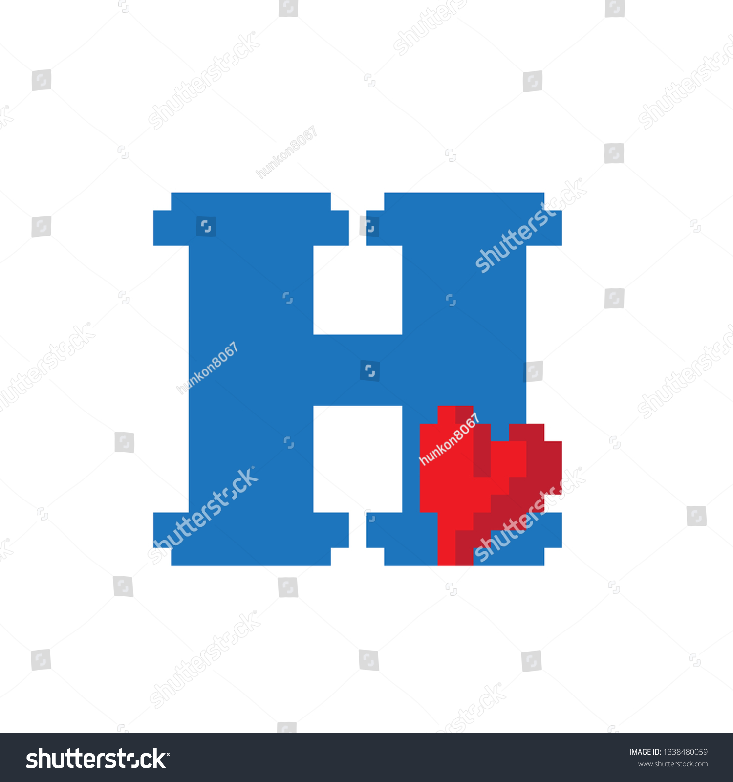 Pixel Art Font H Stock Vector (Royalty Free) 1338480059 | Shutterstock