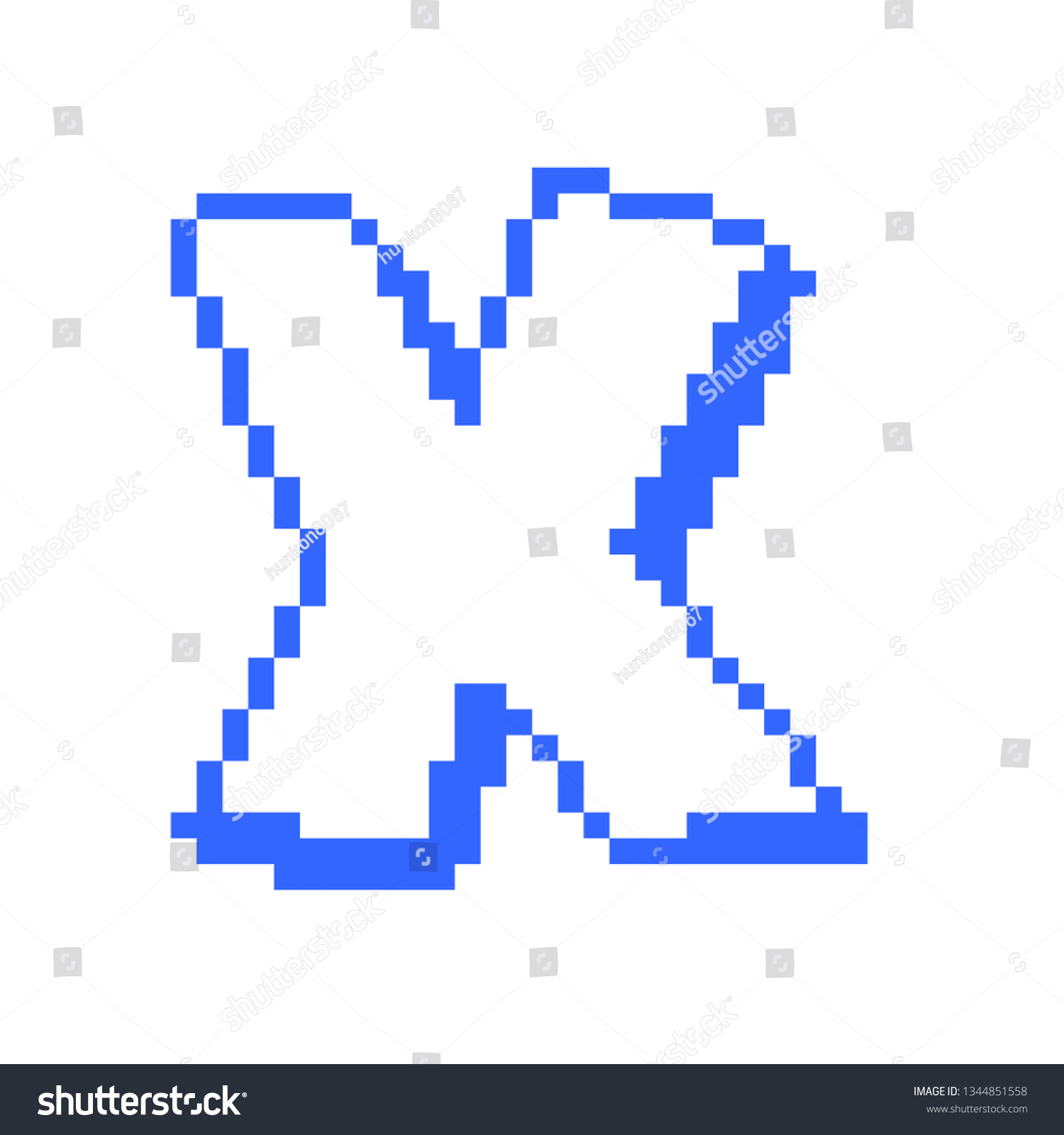 Pixel Art Font X: vector de stock (libre de regalías) 1344851558 ...