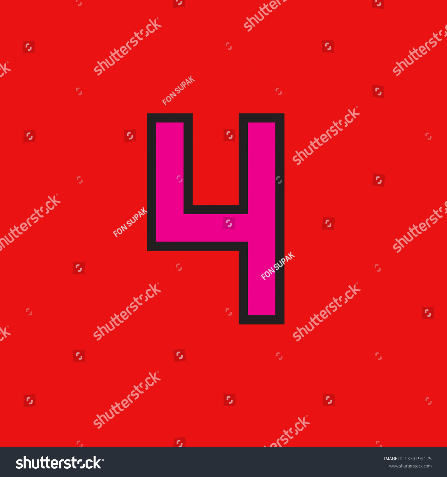 Pixel Art Four Stock Vector (Royalty Free) 1379199125