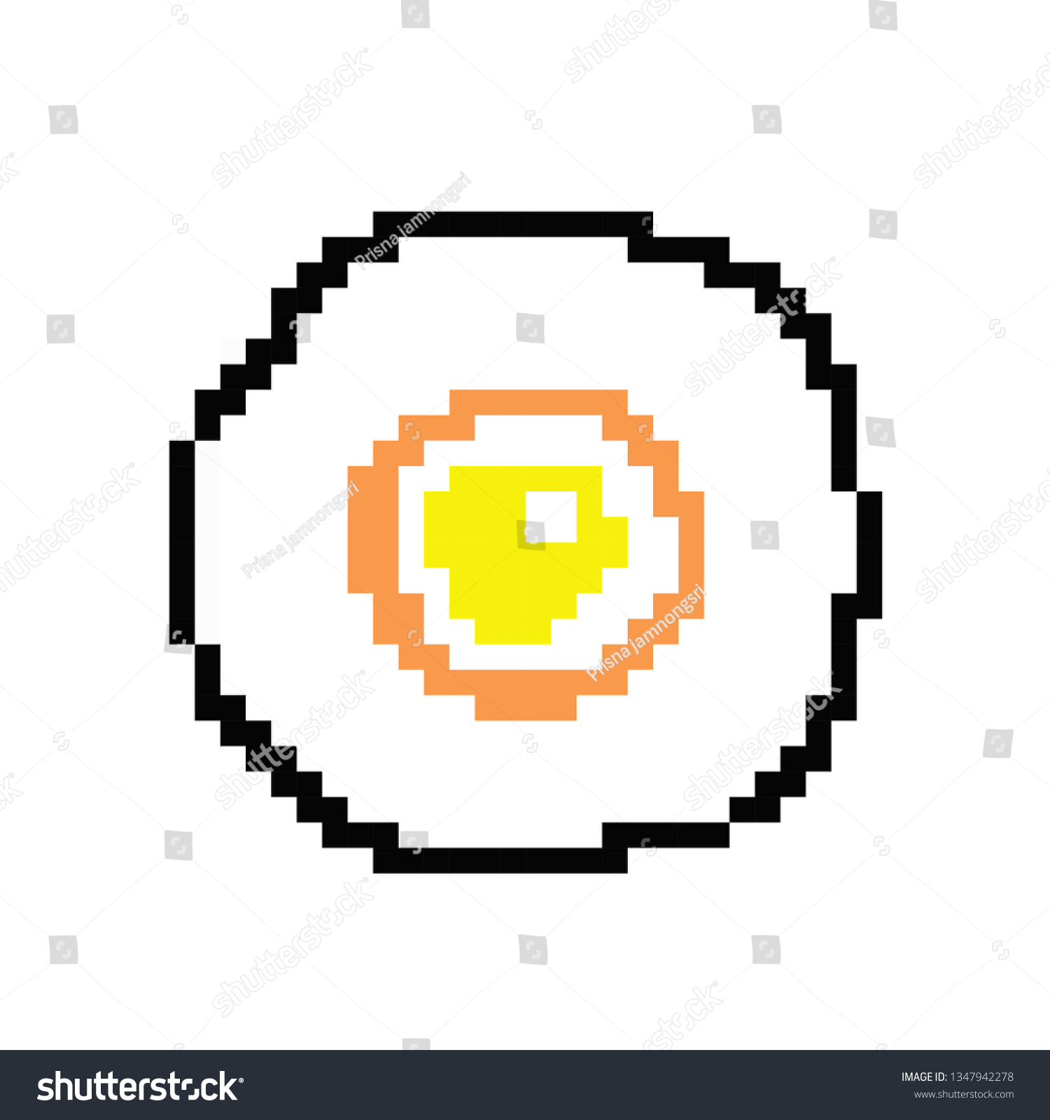 Pixel Art Fried Egg Stock Vector (Royalty Free) 1347942278 | Shutterstock